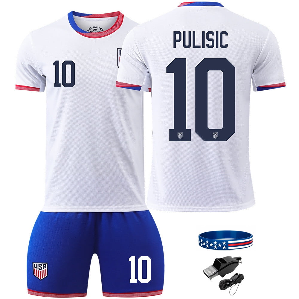 Mens Soccer Jersey NEW-US Boys Football Uniforms For PULISIC Fan Shirt ...