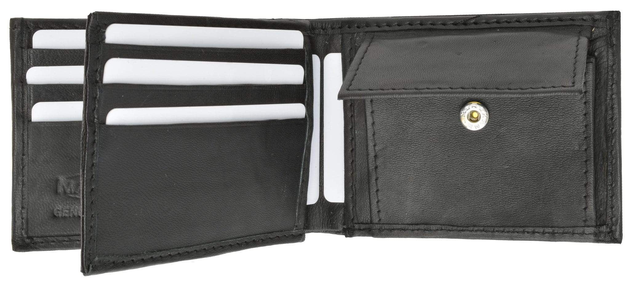 Marshal Wallet, Genuine Leather Bifold Card Holder Wallet, Double ID ...