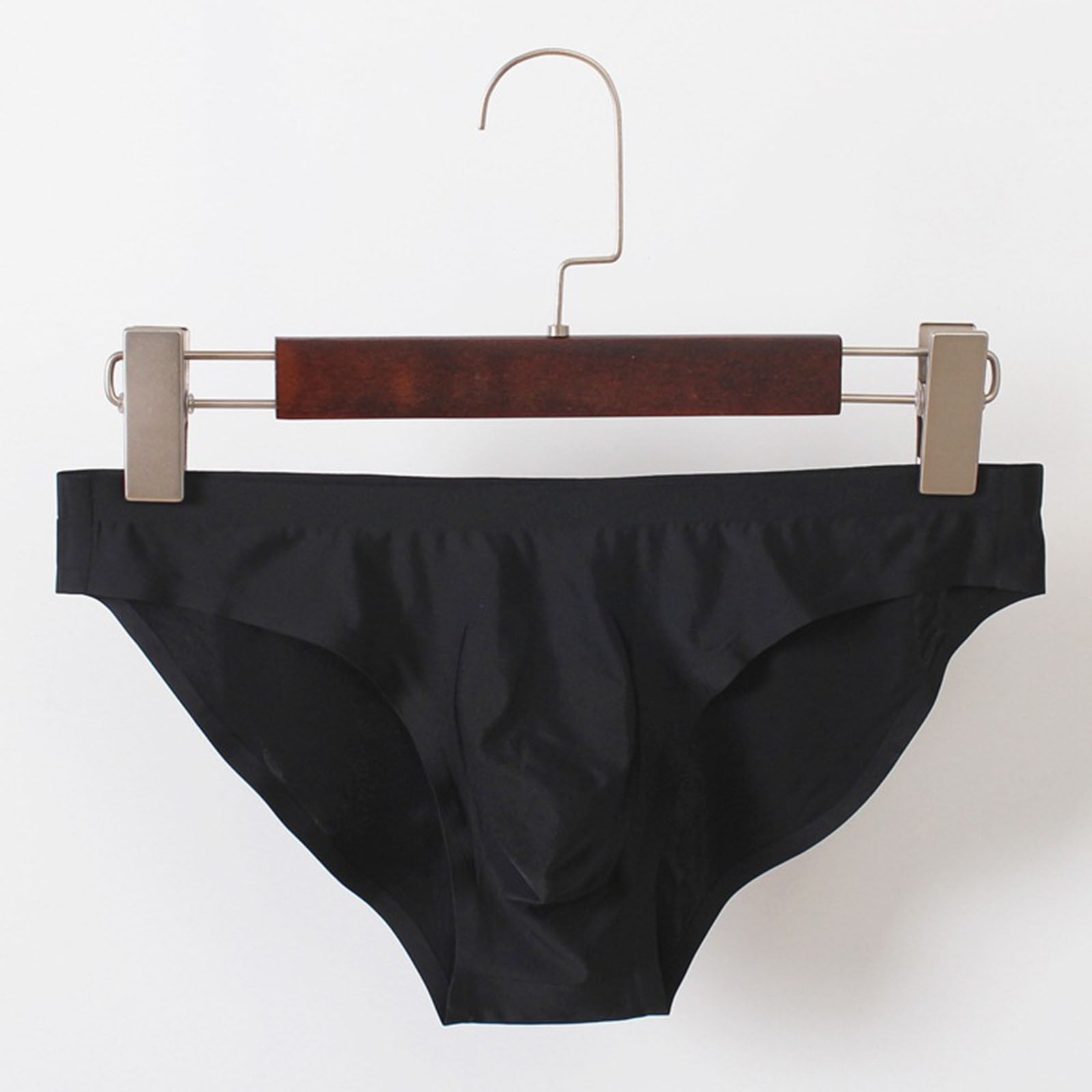 Mens Solid Color Seamless Briefs Ultra Thin Breathable Ice Silk ...