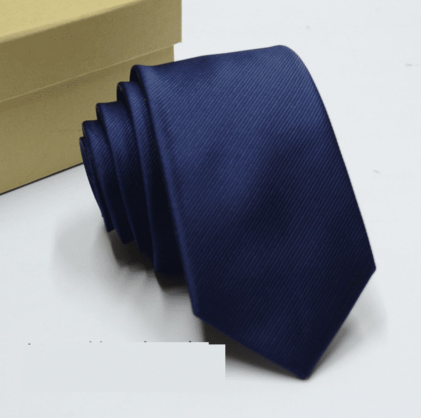 Mens Solid Polyester Textile Neckties Pure Color Neck Ties - Walmart.com