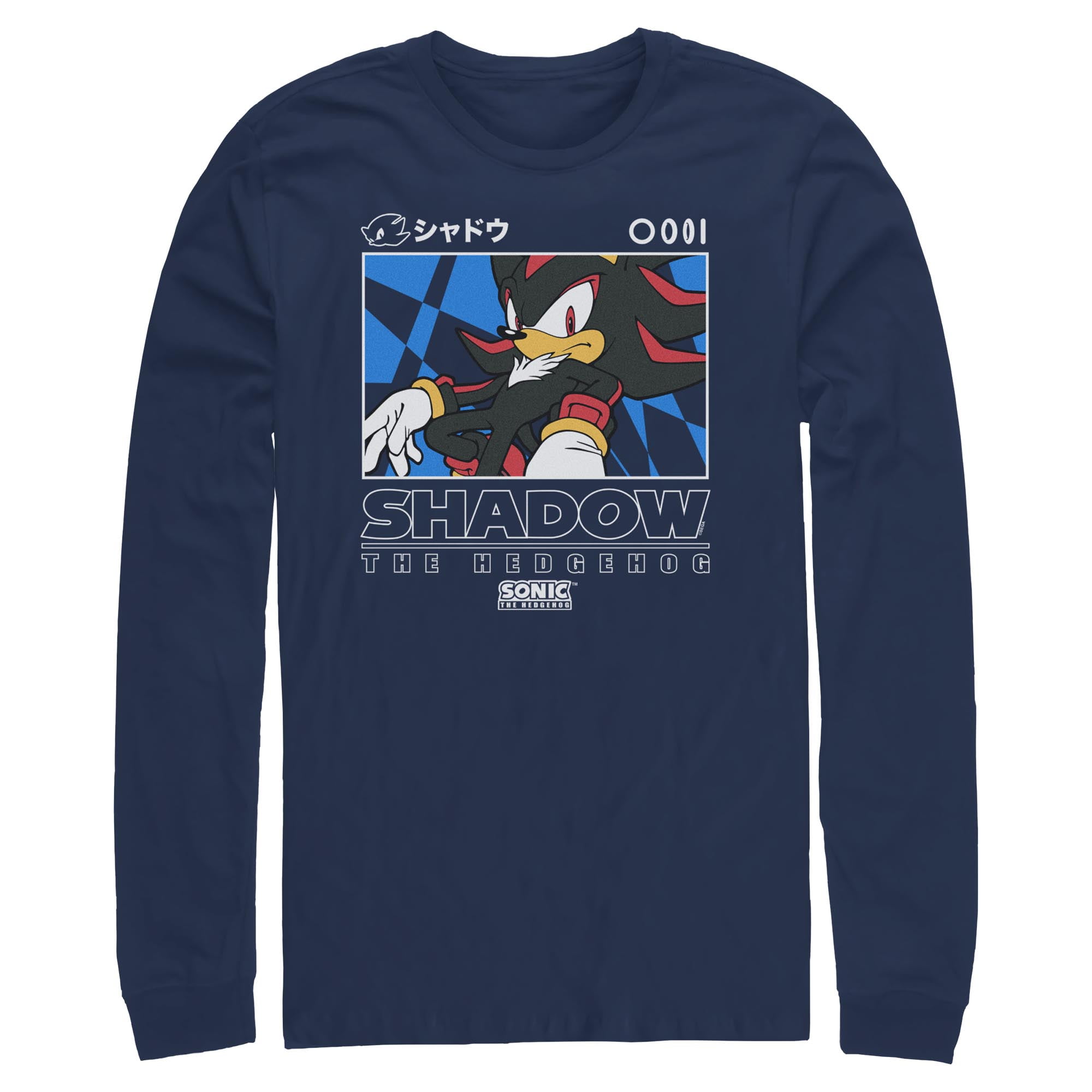 Mens Sonic the Hedgehog Shadow Portrait Long Sleeve Shirt - Walmart.com