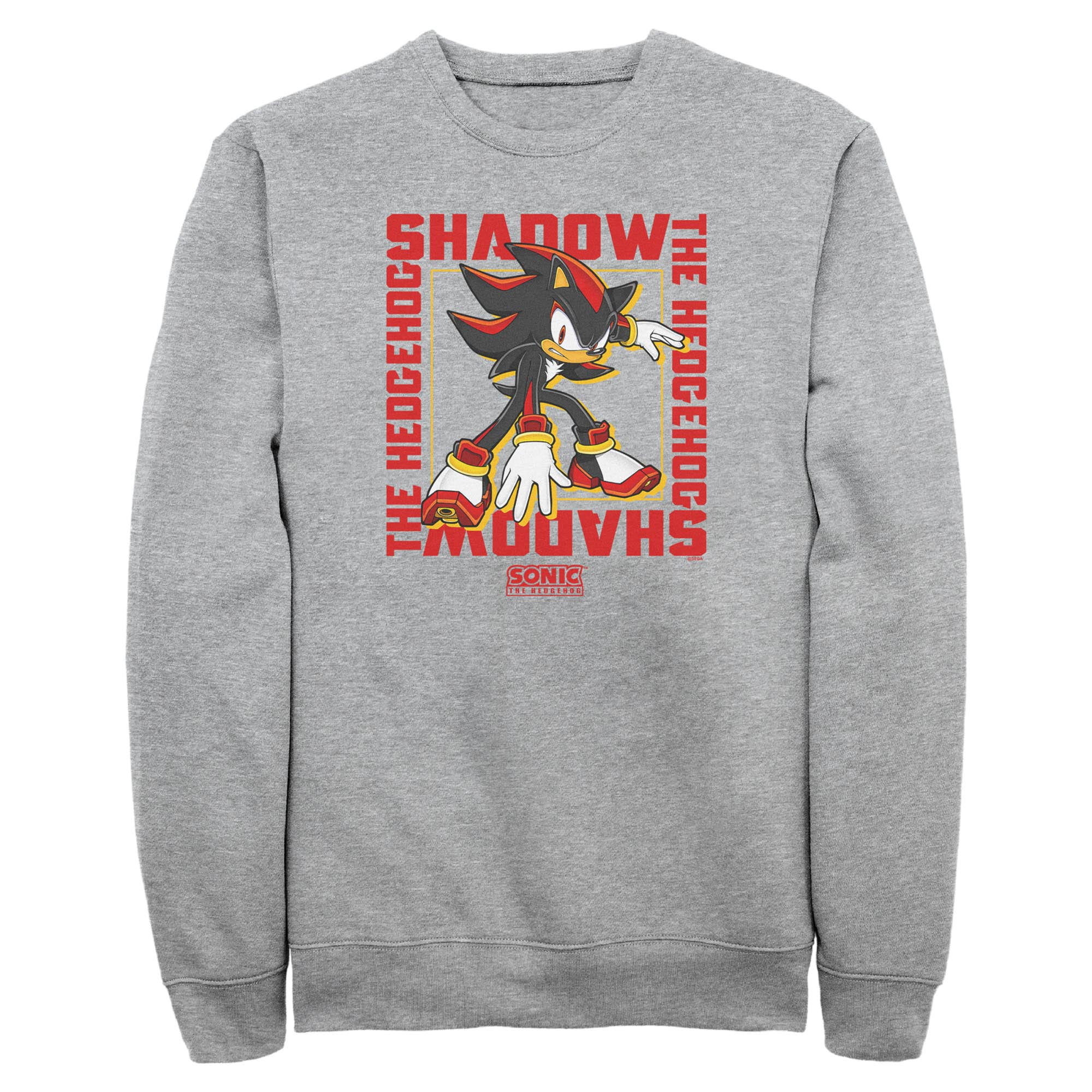 Mens Sonic the Hedgehog Shadow Text Frame Sweatshirt - Walmart.com