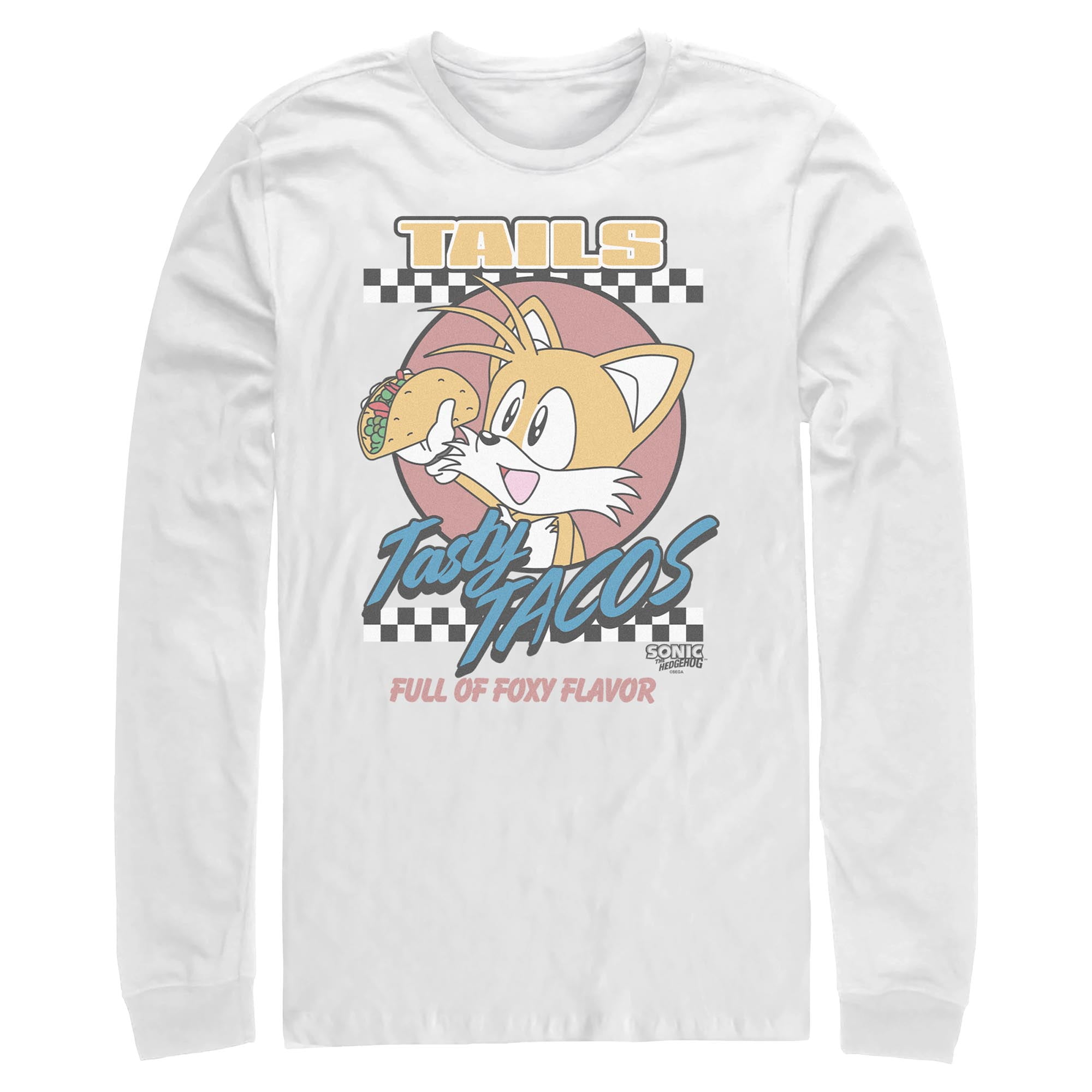 Mens Sonic the Hedgehog Tails Tasty Tacos Long Sleeve Shirt - Walmart.com