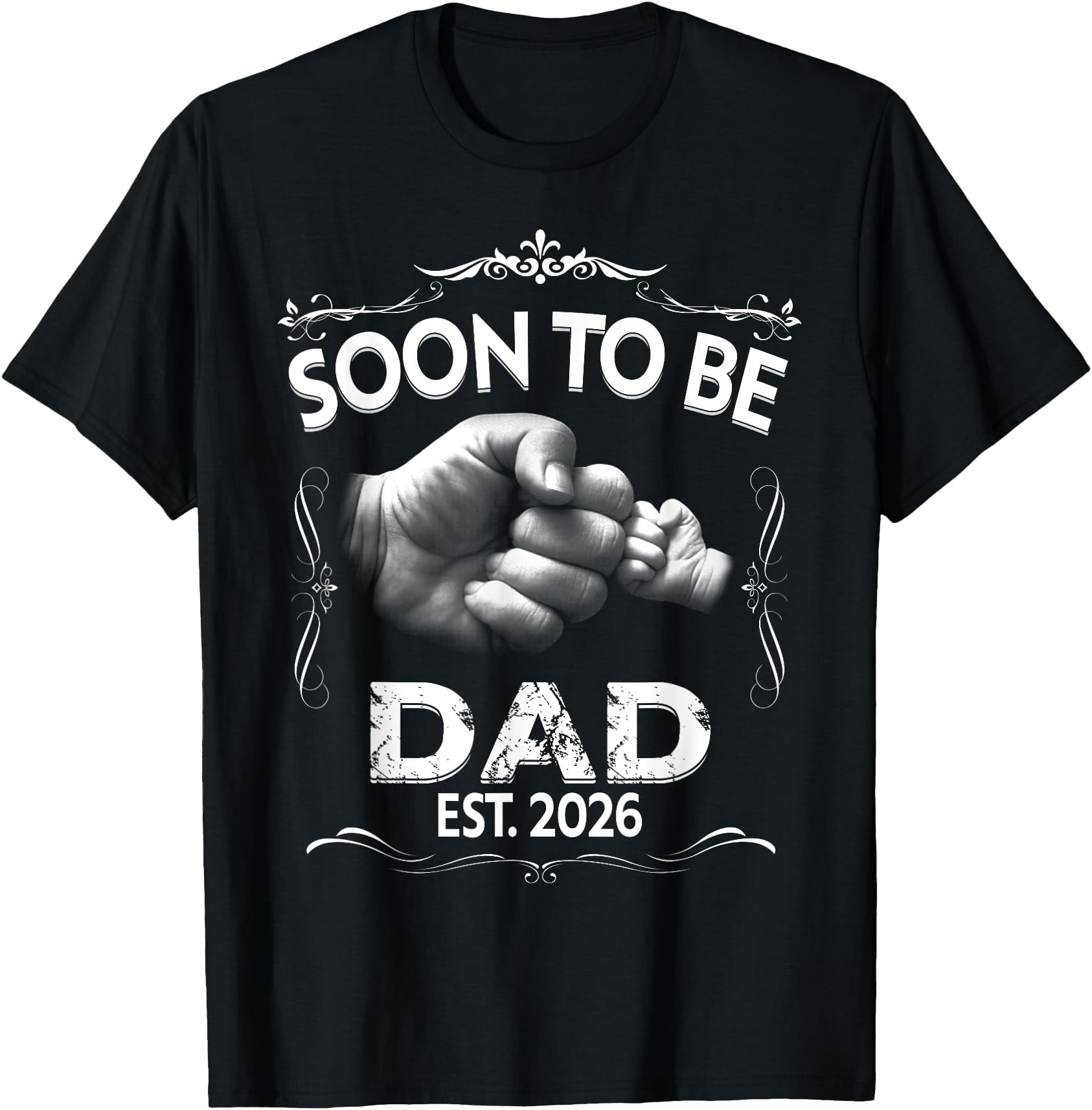 Mens Soon to be Dad 2026 Fist Bump Pregnancy Announcement T-Shirt ...