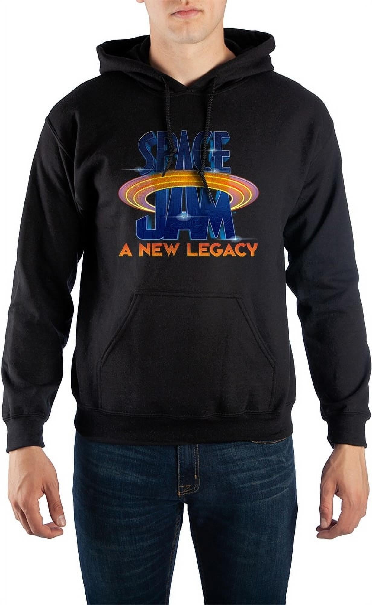 Mens Space Jam 2 Animated Movie Logo Black Hooded Sweatshirt-M ...