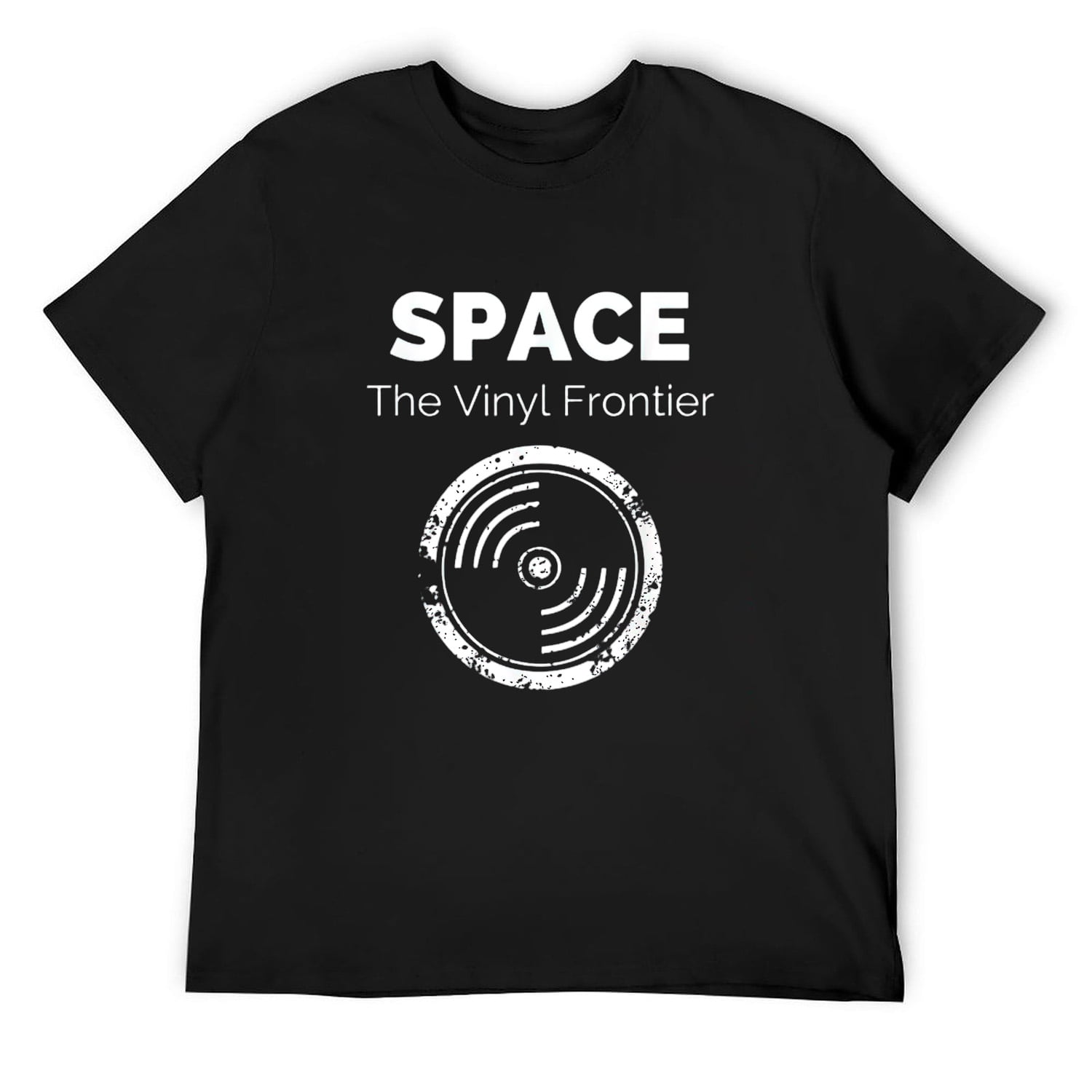Mens Space The Vinyl Frontier - Outrageous Record Club T-Shirt Black ...
