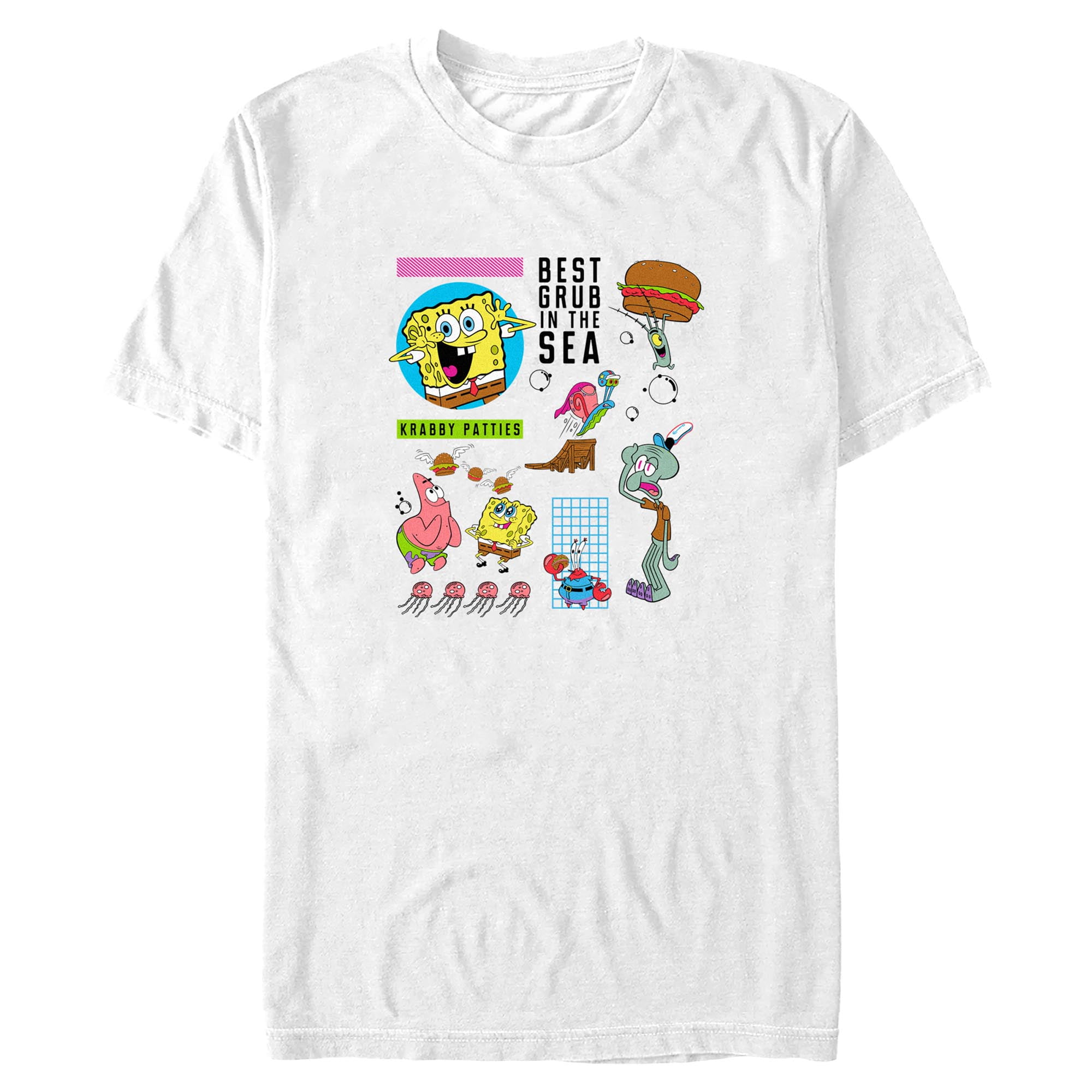 Mens SpongeBob SquarePants Best Grub In The Sea T Shirt - Walmart.com