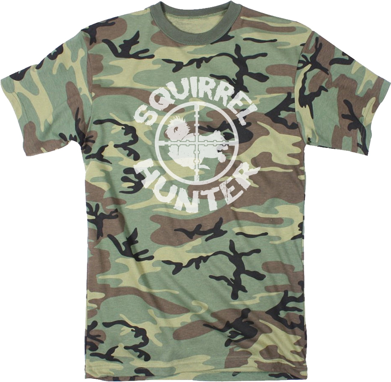 Mens Squirrel Hunter Funny Animal Hunting Season Shooting Camouflage T ...