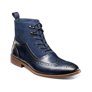 Men Stacy Adams Boot Madison Black White Biscuit Toe Zipper 00026-111 ...