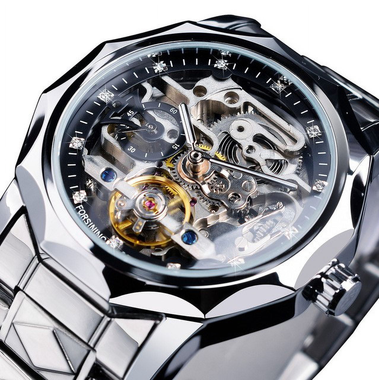 Mens Stainless Steel Automatic Tourbillion Watch - Precision Hollow ...
