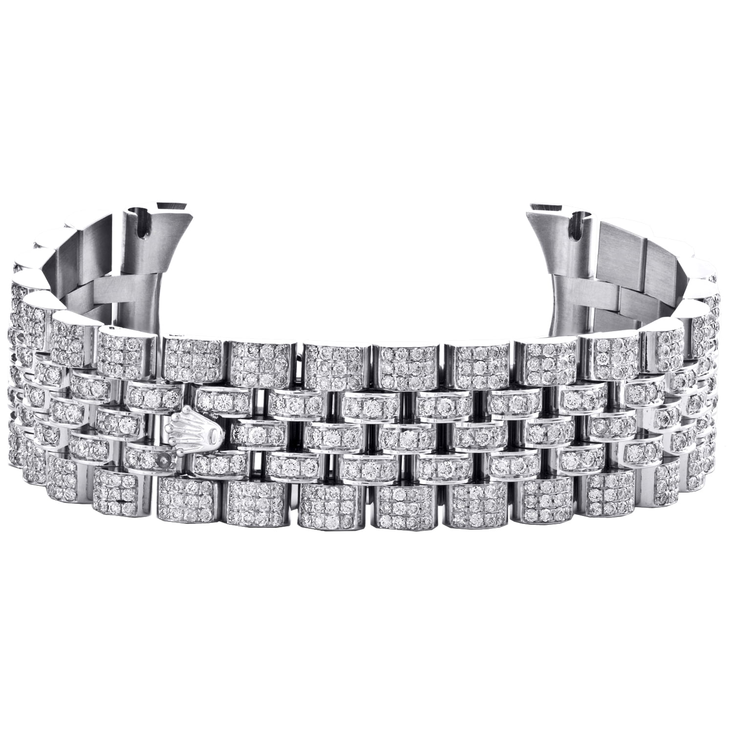 Mens Stainless Steel Jubilee Diamond Watch Band Fits 36mm Rolex ...