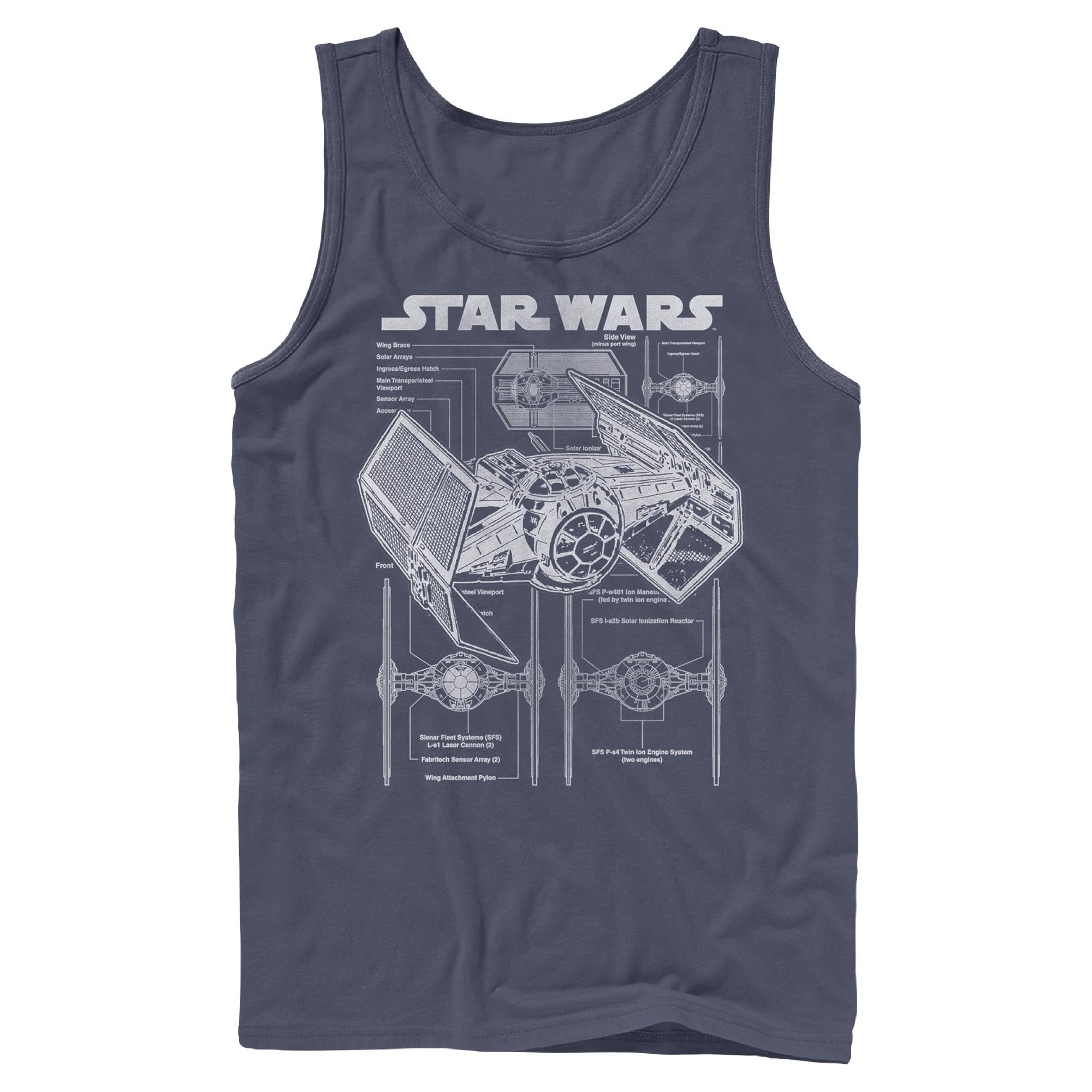 Mens Star Wars TIE Fighter Schematic Tank Top - Walmart.com