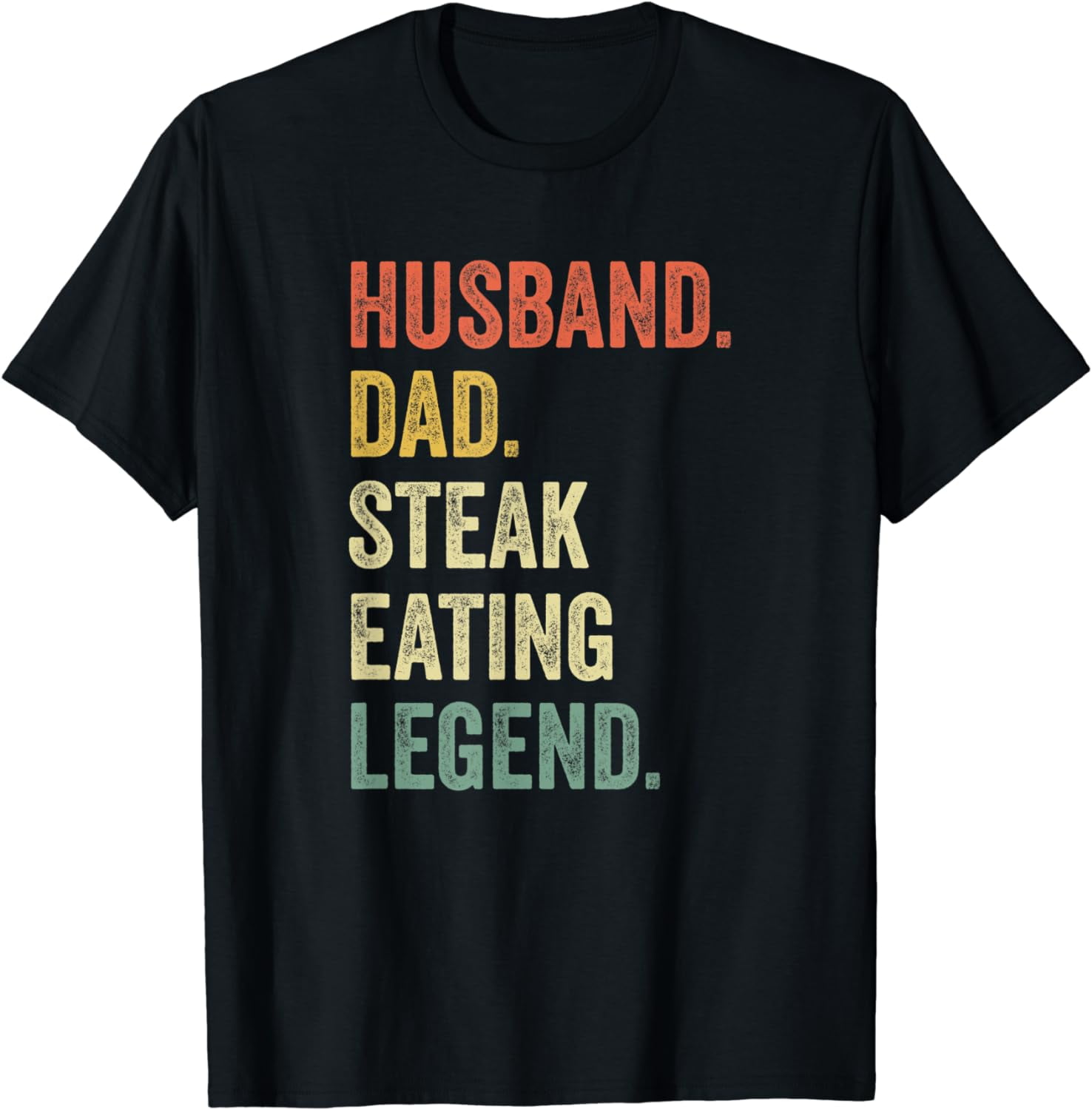 Mens Steak Shirt For Dad Funny Gifts Husband Retro Vintage Beef T-Shirt ...