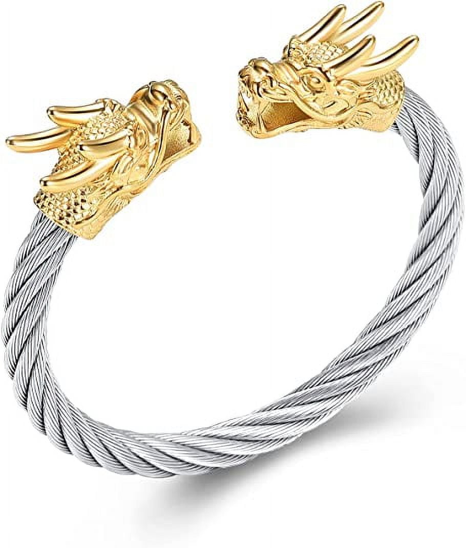 Mens Steel Dragon Link Chain Bracelet Cremation Jewelry Dragon Head Urn ...