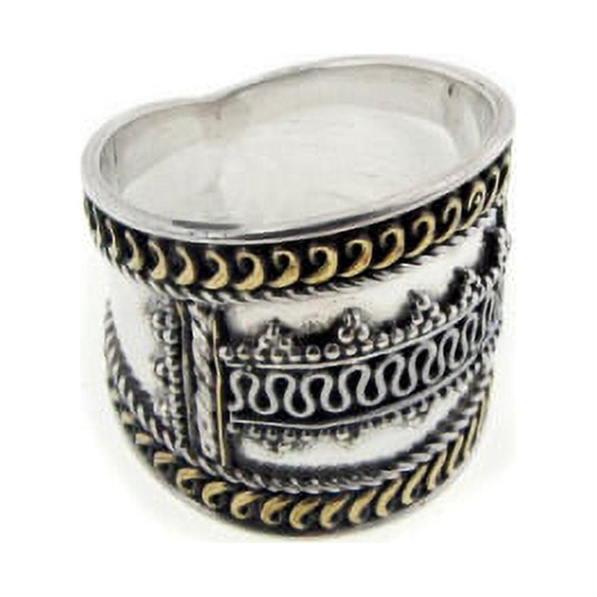 Mens Sterling Silver Wavy Knight Armor Band Ring - Walmart.com