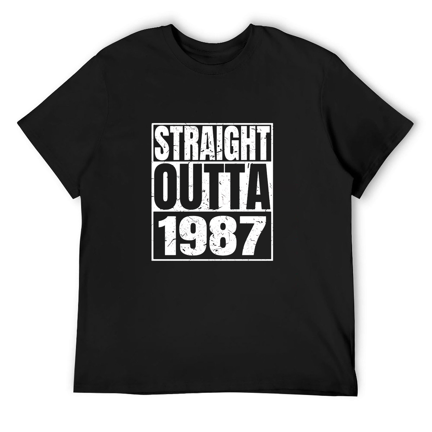 Mens Straight Outta 1987 Birth Of Birthday Born In 1987 Vintage ...