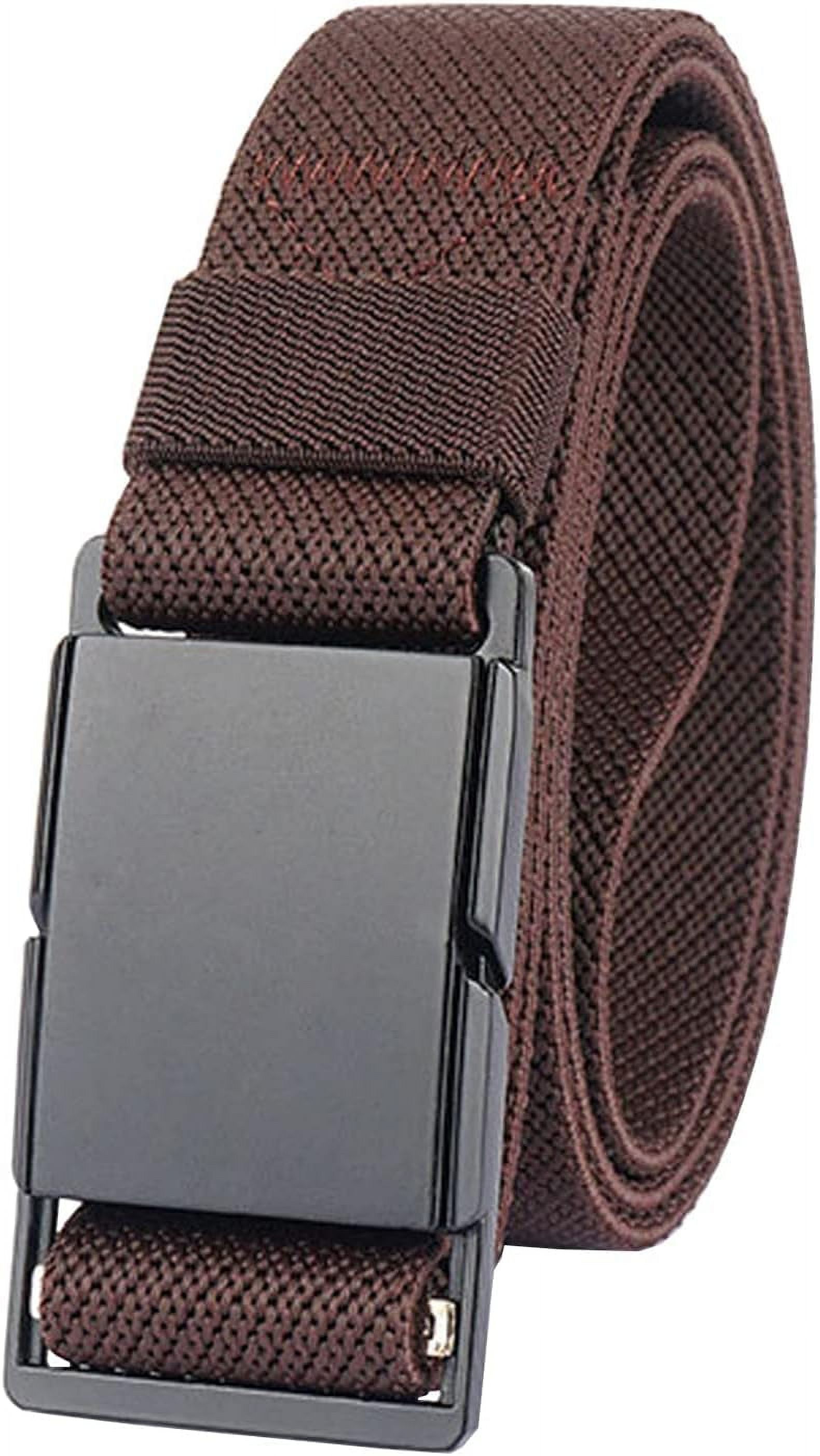Mens Stretch Belt Quick Release Magnetic Buckle Elastic Webbing Sport ...