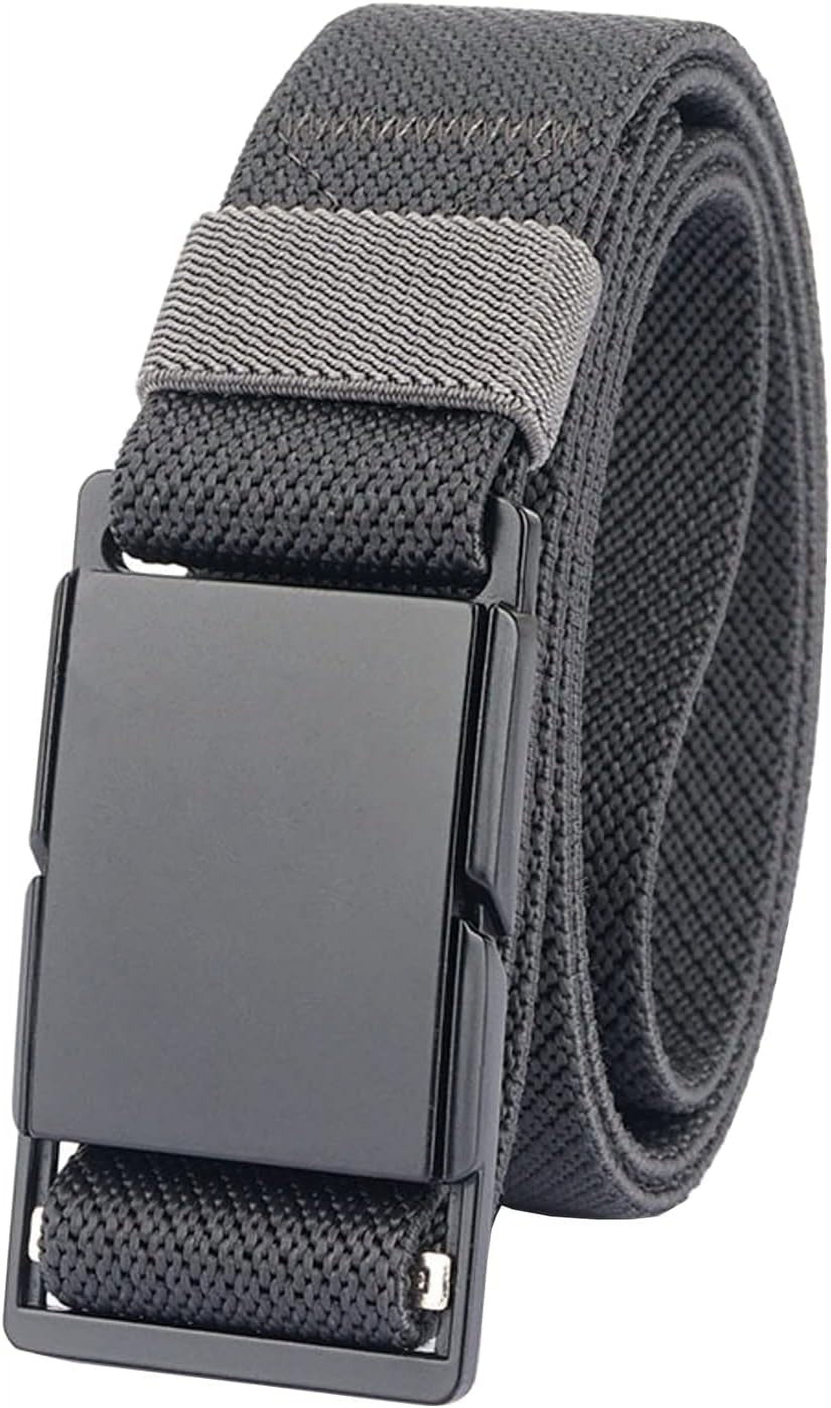 Mens Stretch Belt Quick Release Magnetic Buckle Elastic Webbing Sport ...