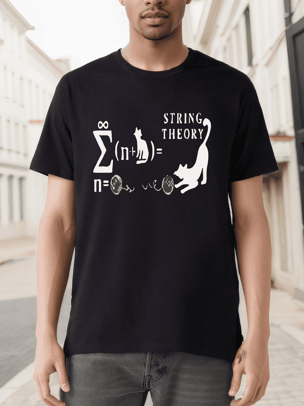 Mens String Theory Tshirt Funny Cat Math Science Nerdy Tee - Walmart.com