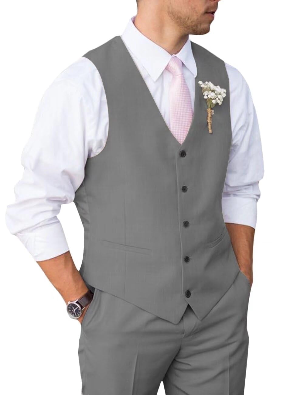 Mens Suit 2 Piece Slim Fit Suit for Wedding Vest Pants Suit for Wedding ...