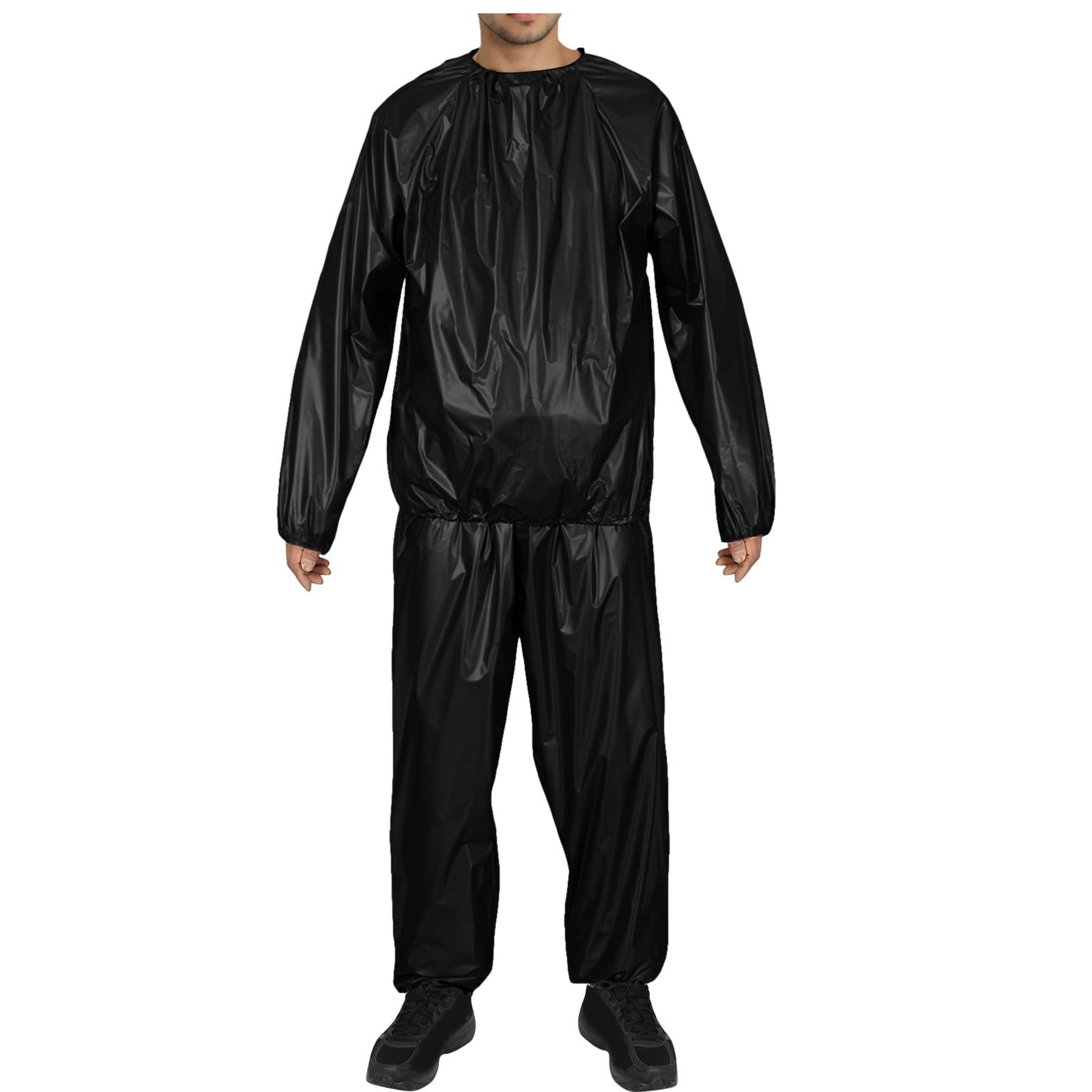Mens Suit Black Sweat Sauna Suit Long Sleeve Fitness Sweat Suit High ...