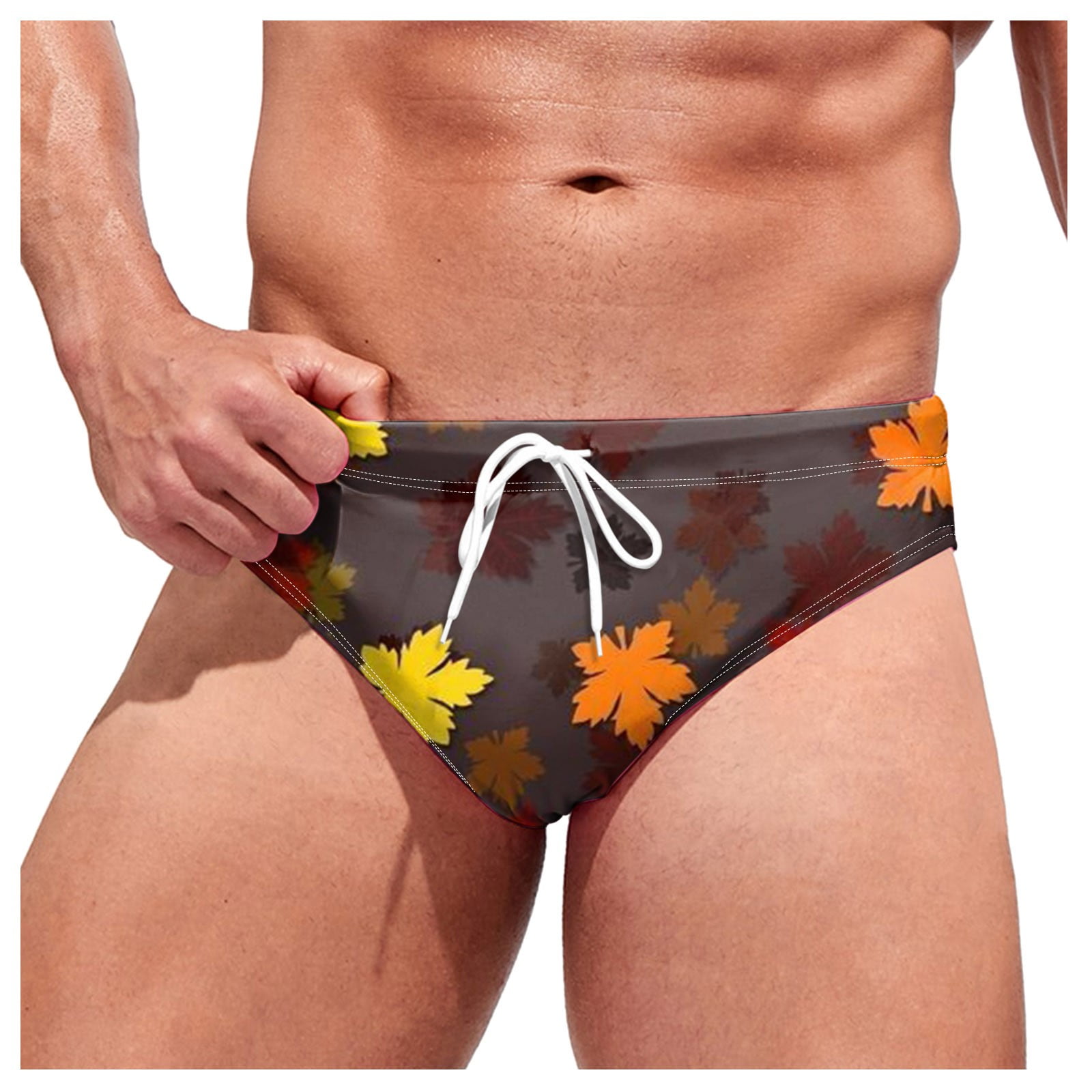 Mens Suit Maple Leaf Swimwear Swim Briefs For Swimmers Water Polo