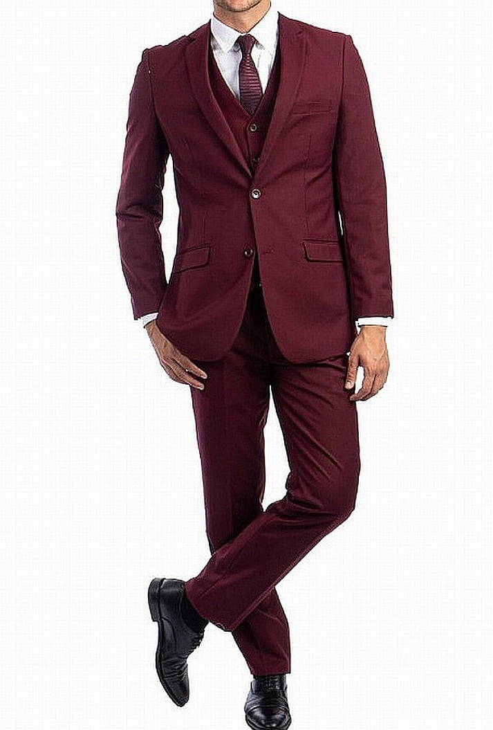 Mens Suit Set Slim Fit Two-Button 3 Piece Wool Blend$550 44 - Walmart.com