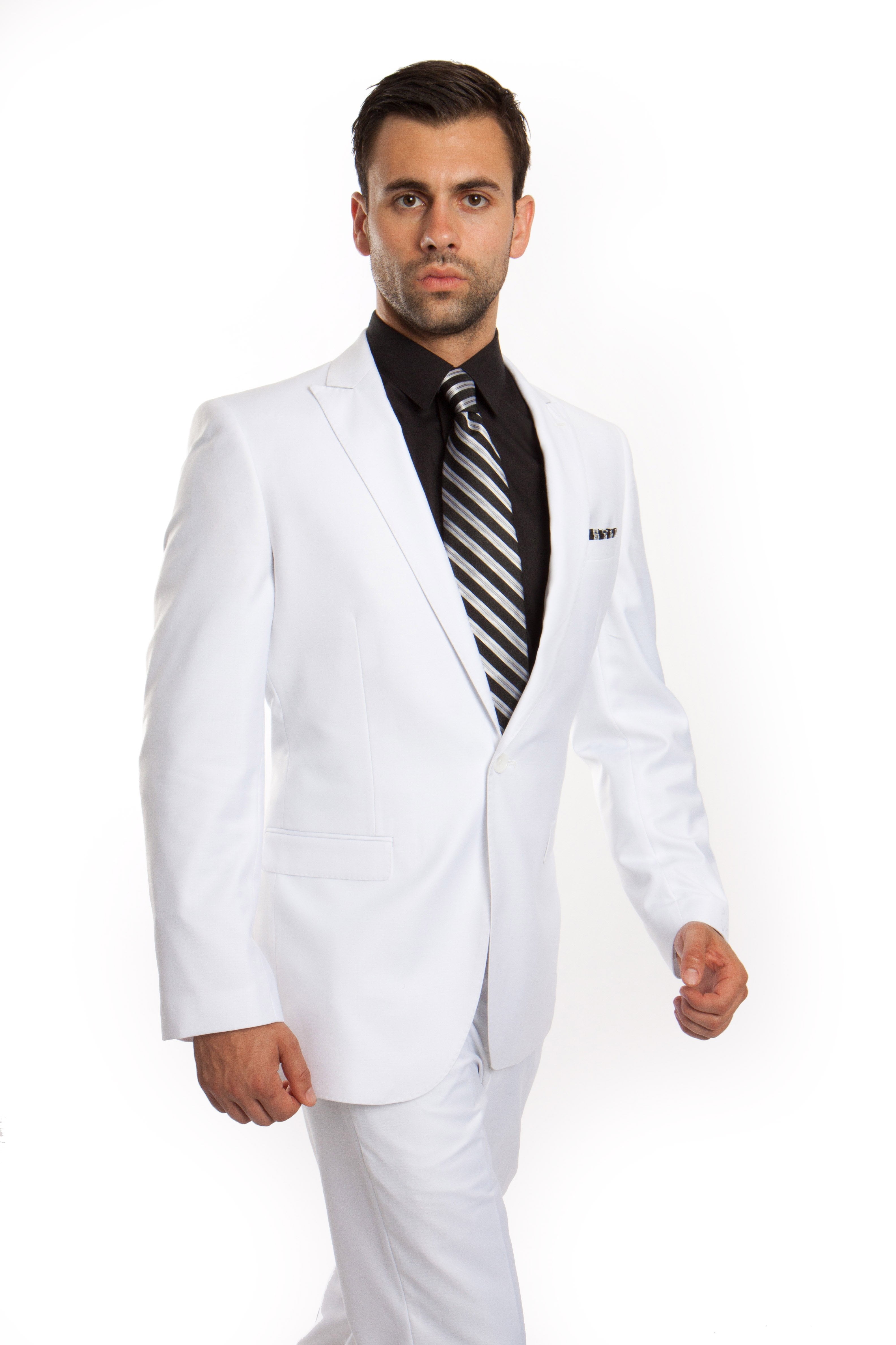 Mens Suit Two Piece One Button Peak Lapel Solid Suits - Walmart.com