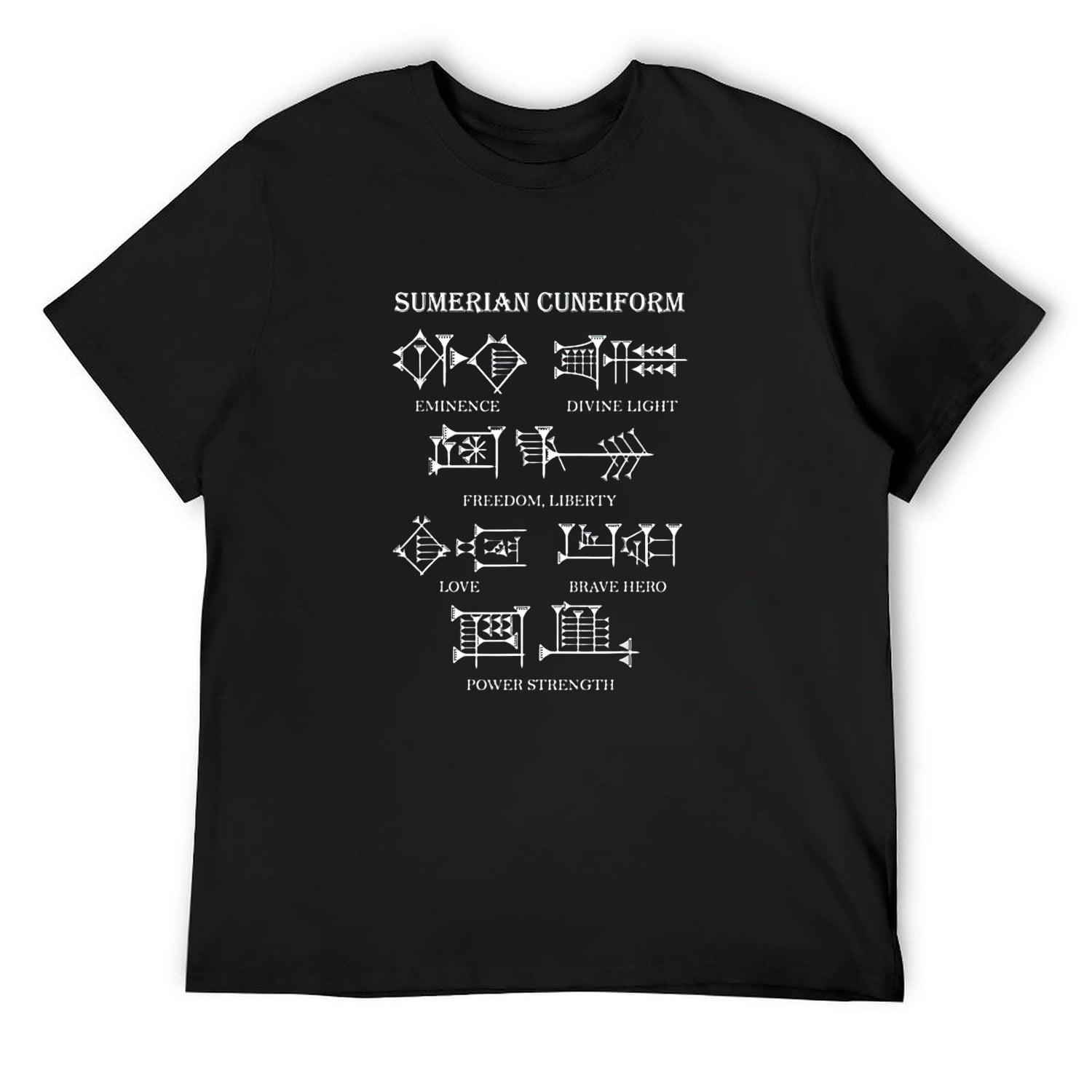 Mens Sumerian Cuneiform Script Writing T-Shirt Black 4X-Large - Walmart.com