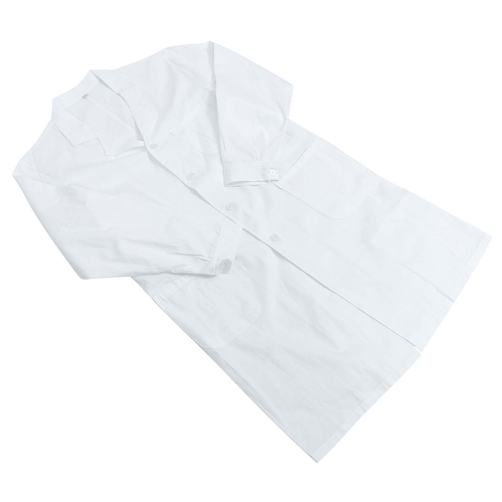 Doctor's Laboratory White Coat Breathable Cotton Sleeve Pockets ...