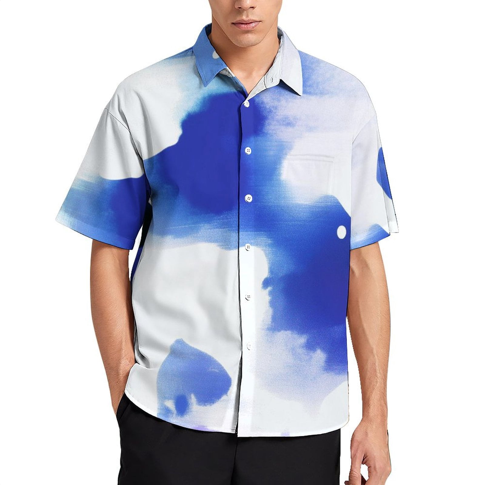 Mens Summer Colorful Tie Dye Vortex Shirts Button Down Short Sleeve ...