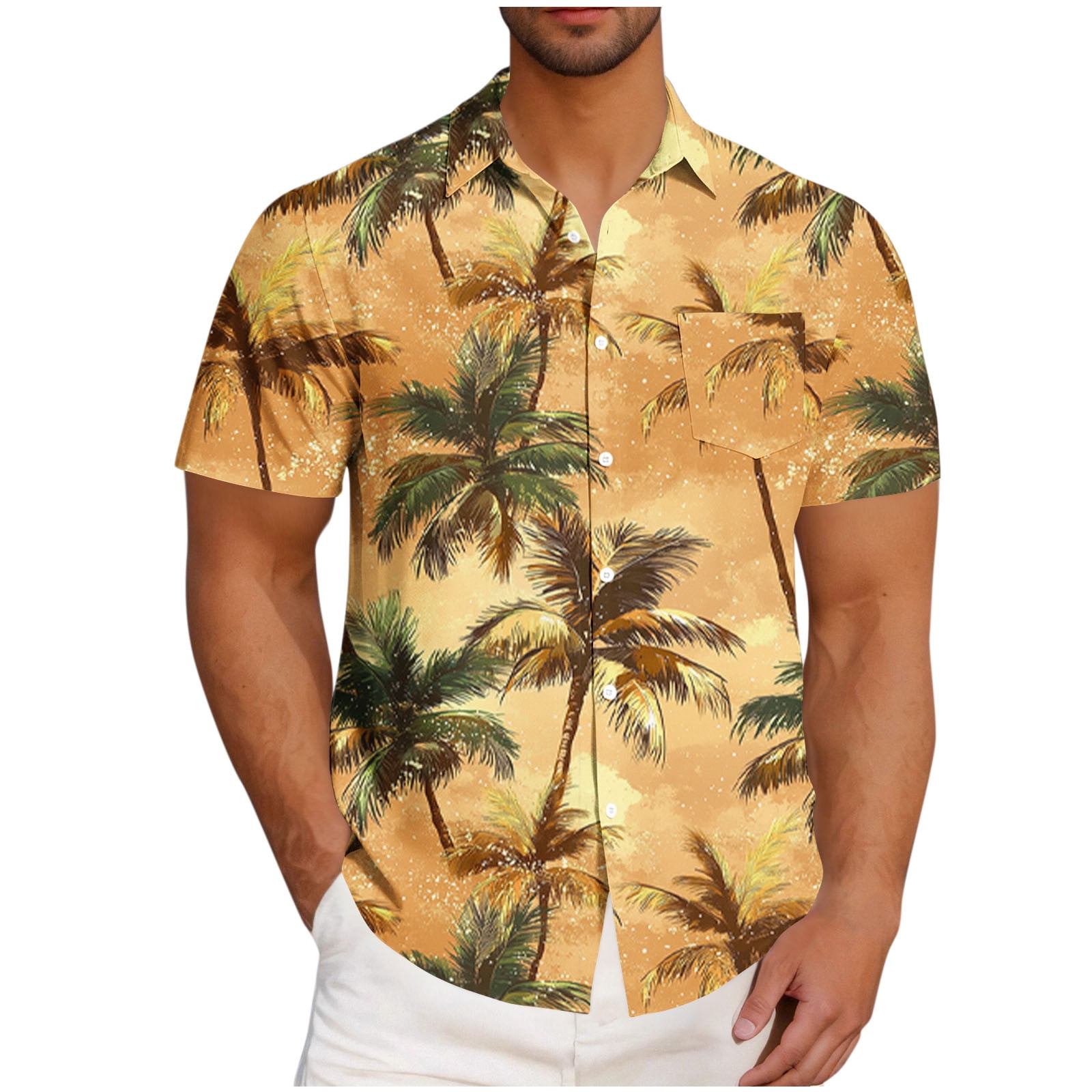 Mens Summer T Shirt Men Summer Tops Loose Fit Blouses & Button-Down ...