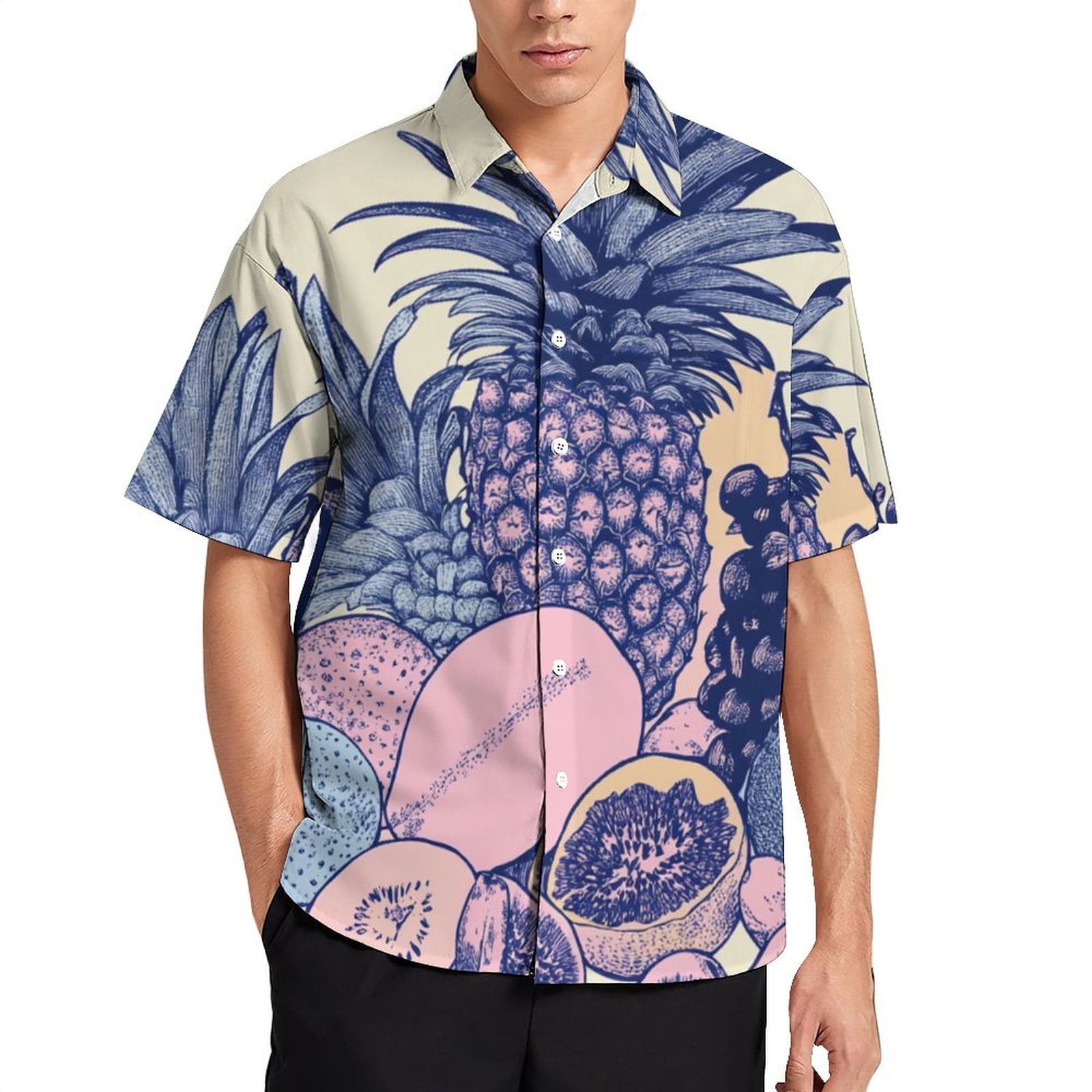 Mens Summer Tropical Fruits with Exotic Flavors Shirts Button Down ...