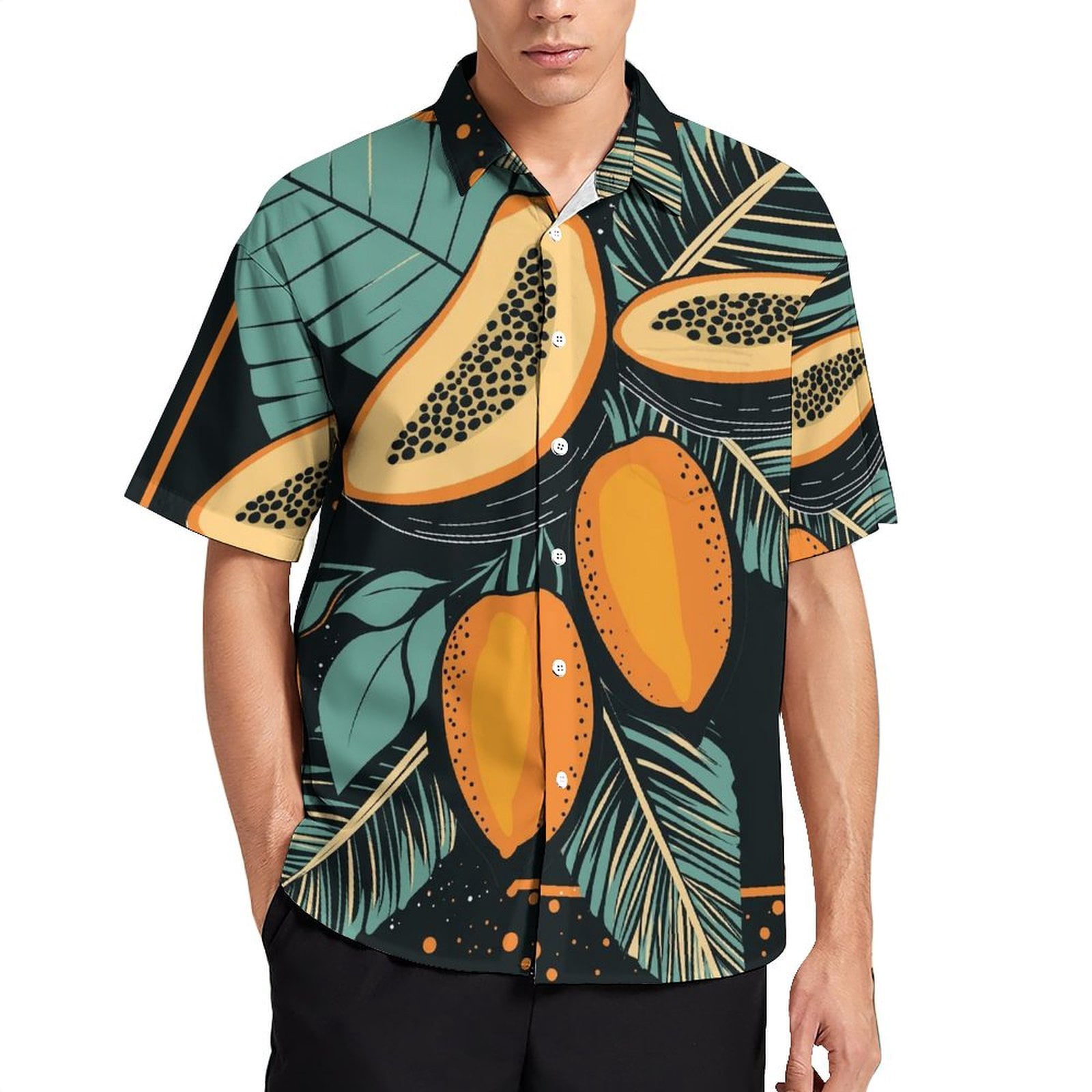 Mens Summer Tropical Fruits with Exotic Flavors Shirts Button Down ...