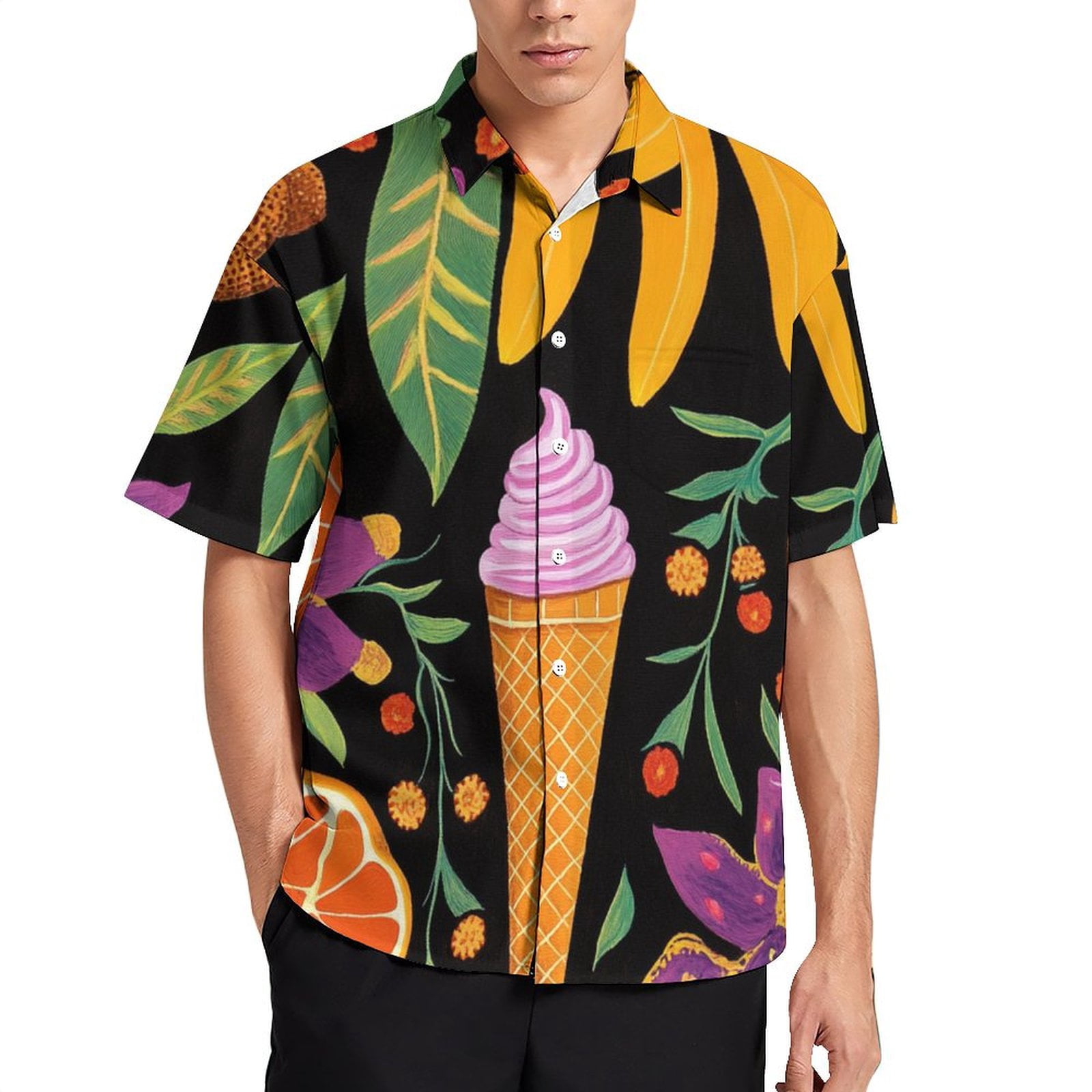 Mens Summer Tropical Fruits with Exotic Flavors Shirts Button Down ...