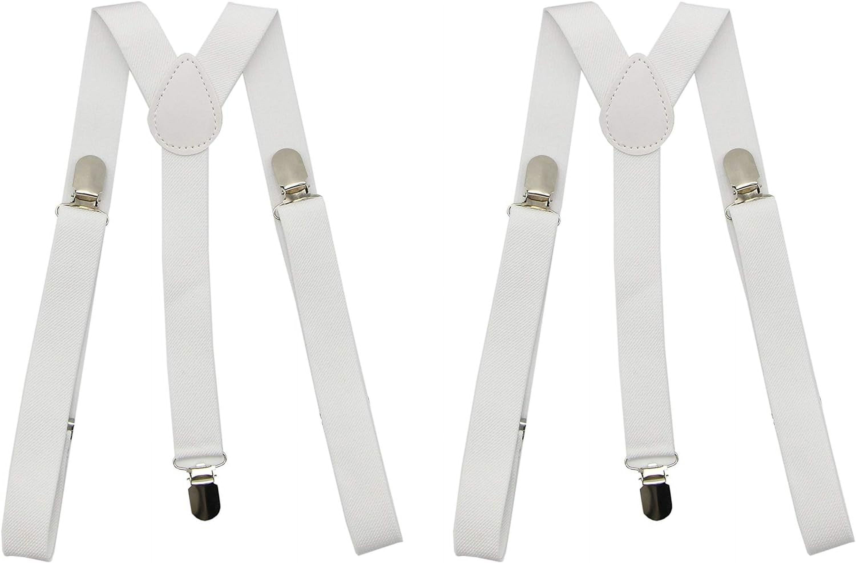 Mens Suspenders 1" Inch Elastic Adjustable Y-Back Clip-on Suspender ...