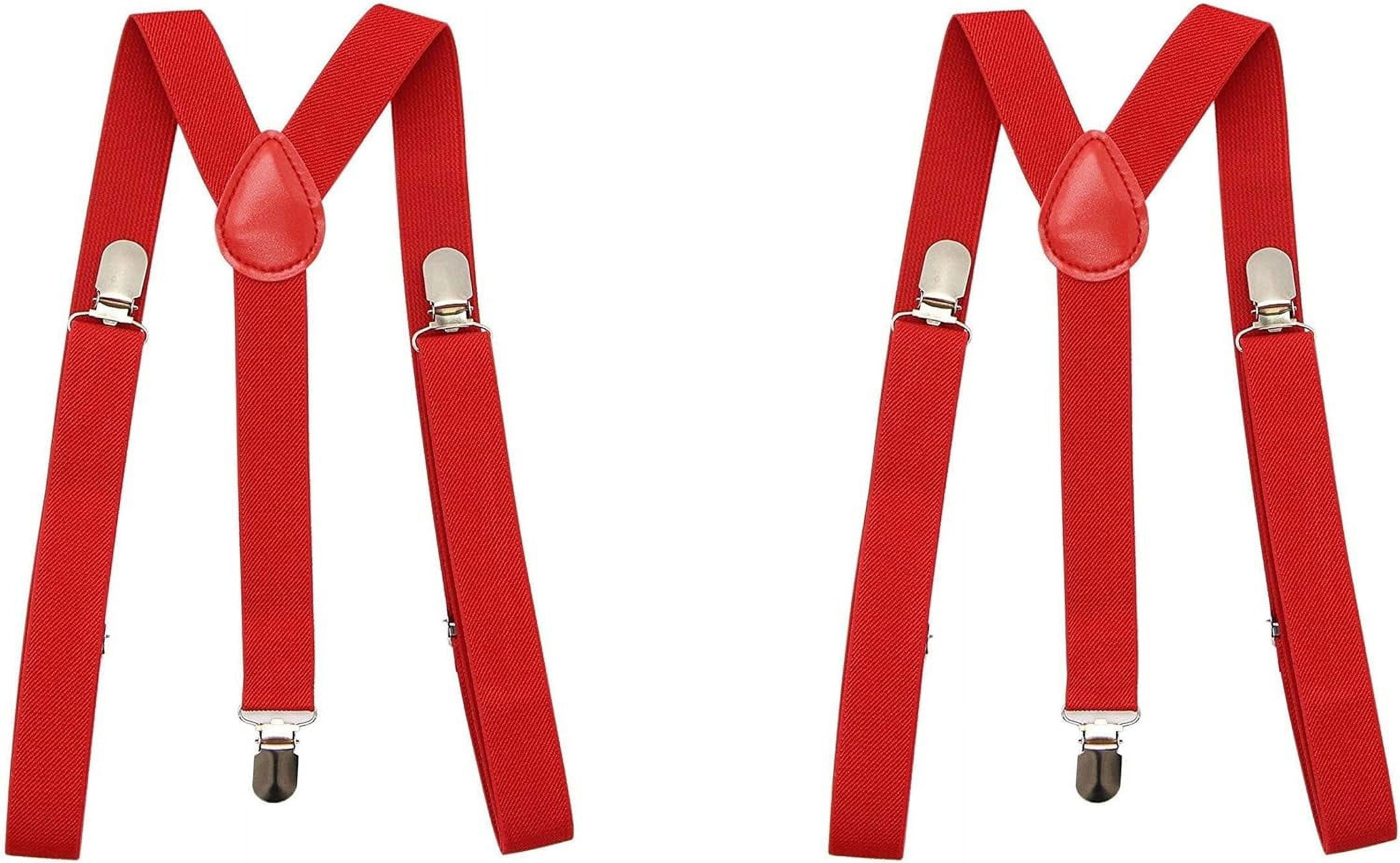 Mens Suspenders 1" Inch Elastic Adjustable Y-Back Clip-on Suspender ...