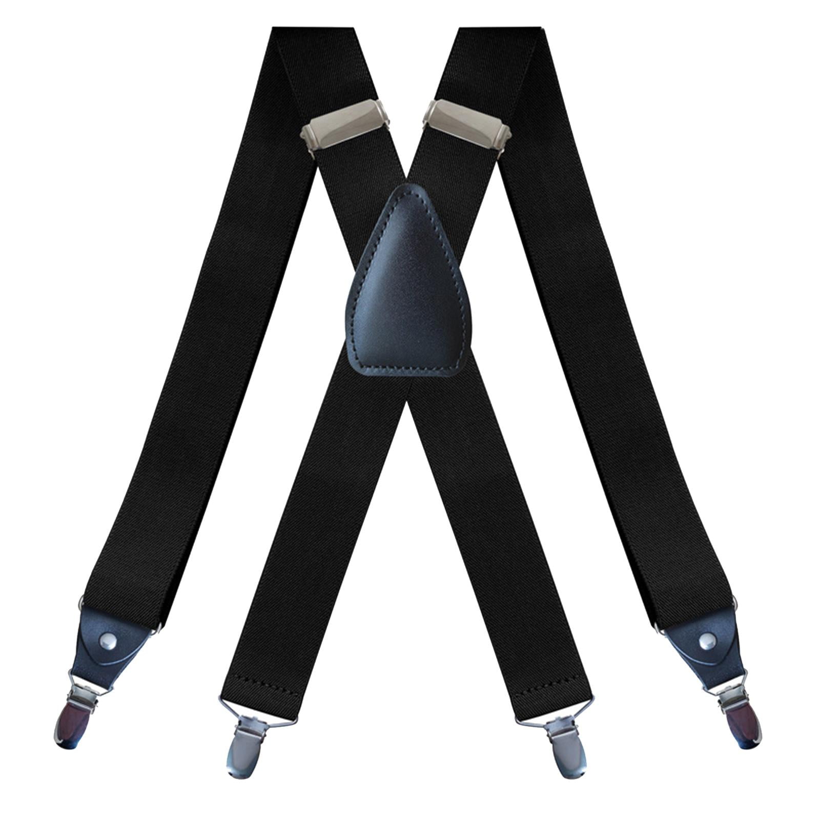 Mens Suspenders Construction 4 Clips Color Heavy Duty Adjustable 1.38 ...