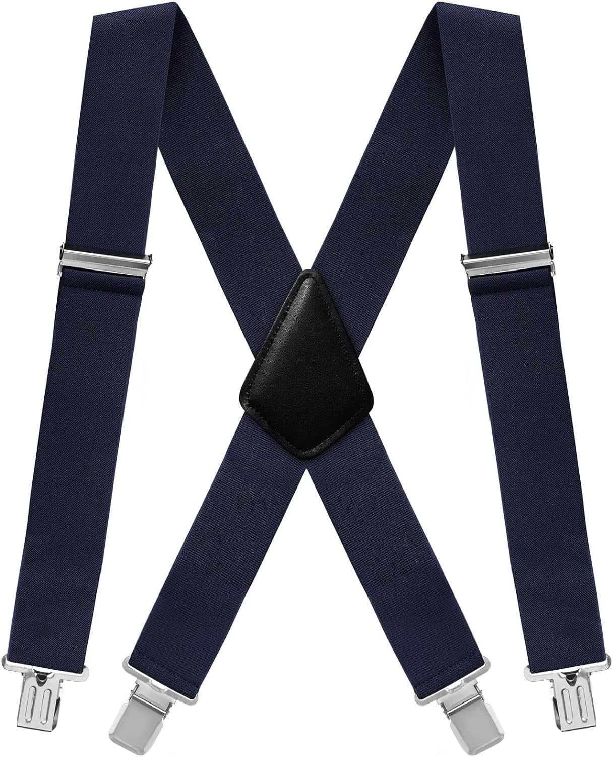 Mens Suspenders X-Back 2" Wide Adjustable Solid Straight Heavy Duty ...