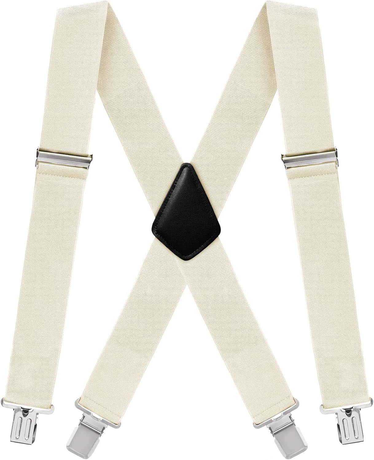 Mens Suspenders X-Back 2" Wide Adjustable Solid Straight Heavy Duty ...