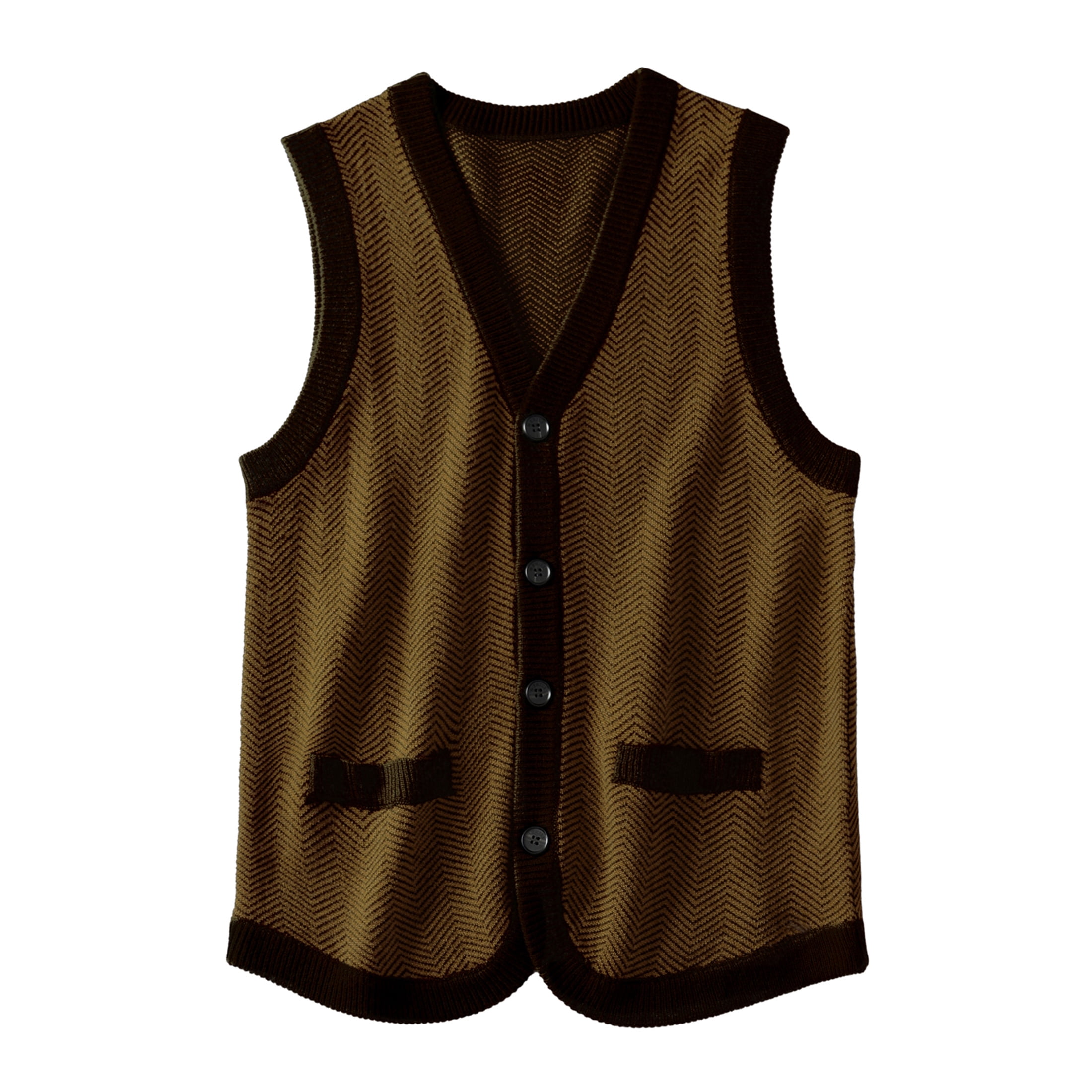 Men's Sweater Vest Solid Knitted Lightweight Thermal Cardigan_Brown ...