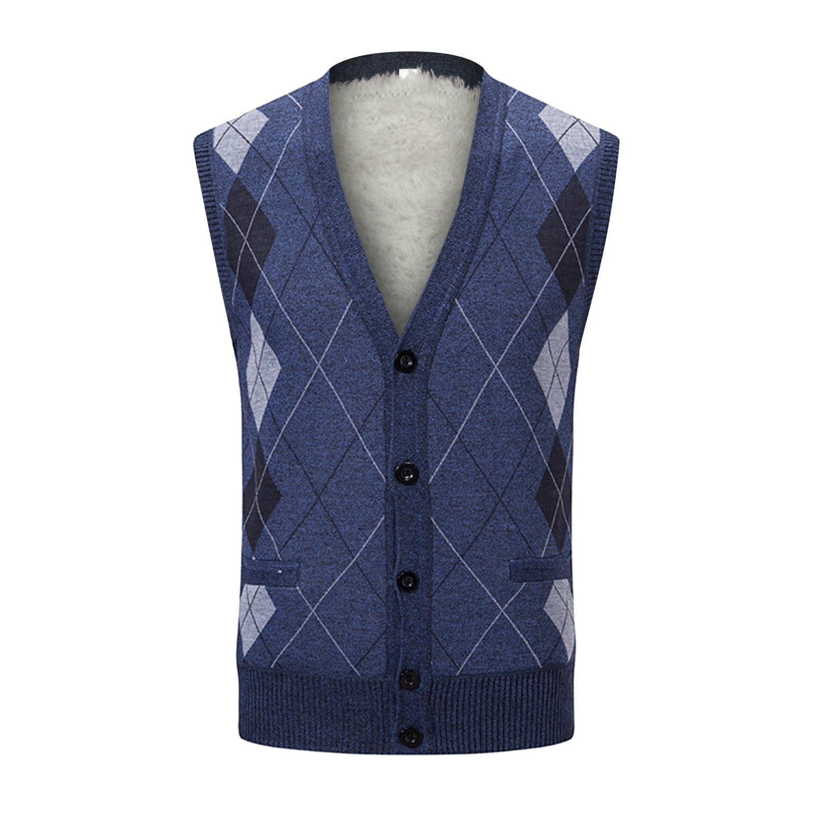 Mens Sweaterautumn and Winter Fashion Casual Printed Pocket Knitted ...