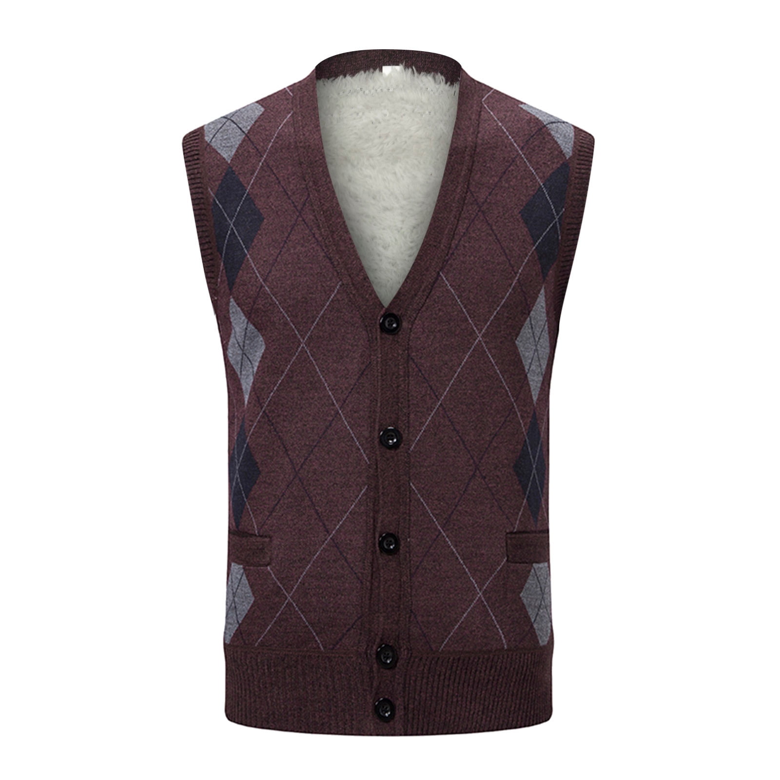 Mens Sweaterautumn and Winter Fashion Casual Printed Pocket Knitted ...