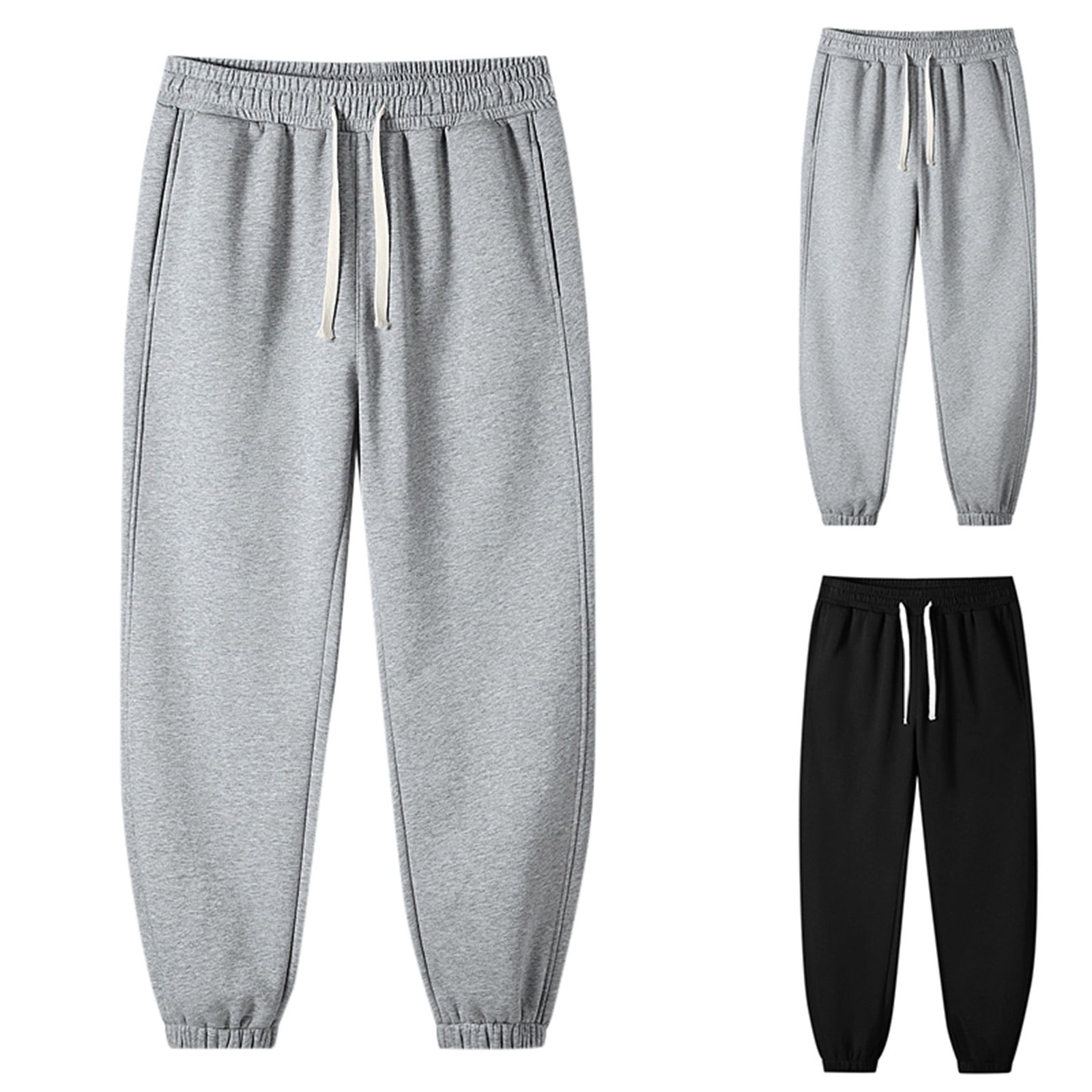 Mens Sweatpants With Pockets 1 Pack Drawstring Joggers Slim Fit Workout ...