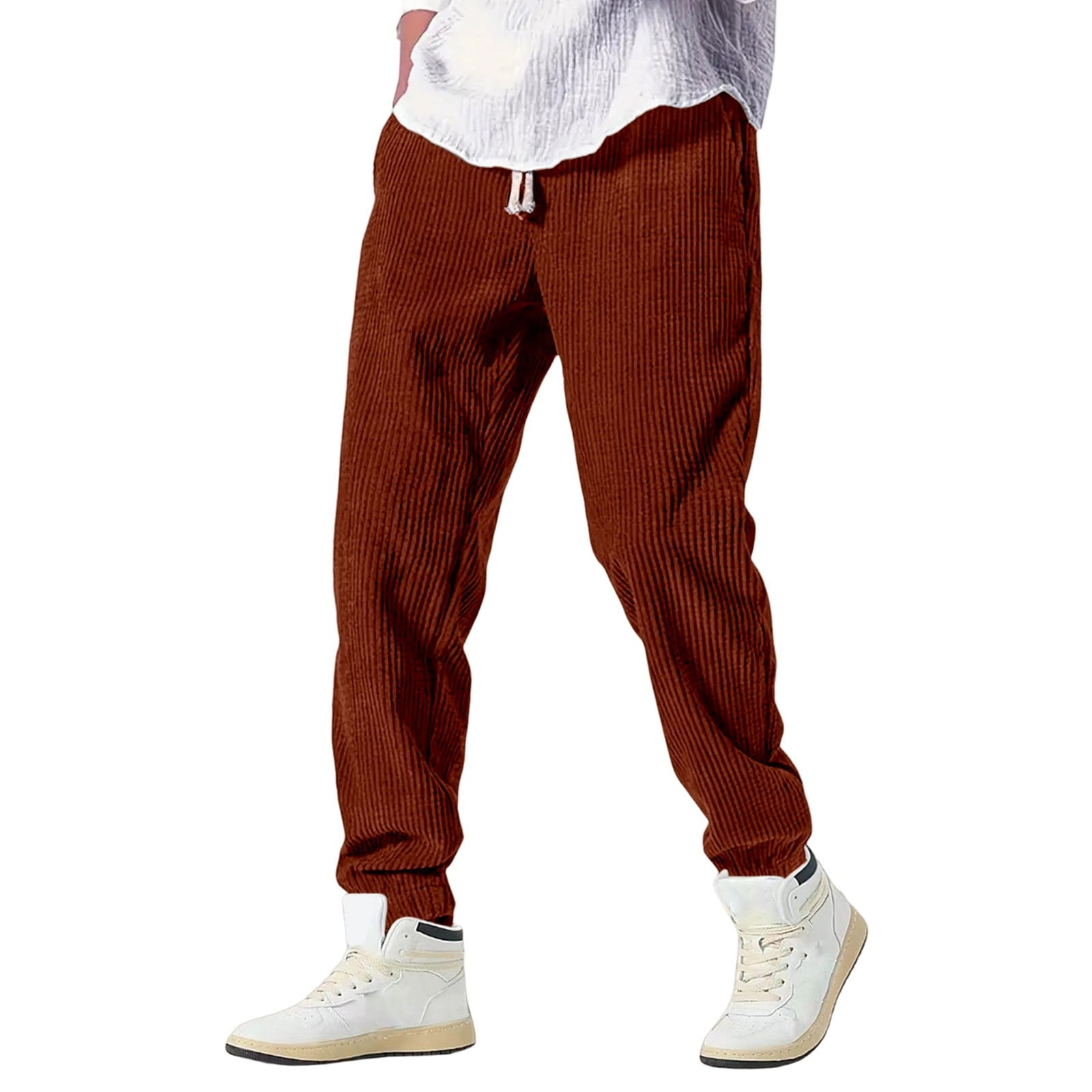 Mens Sweatpants with Pockets Mens Casual Pants Relaxed Fit Waffle Knit ...