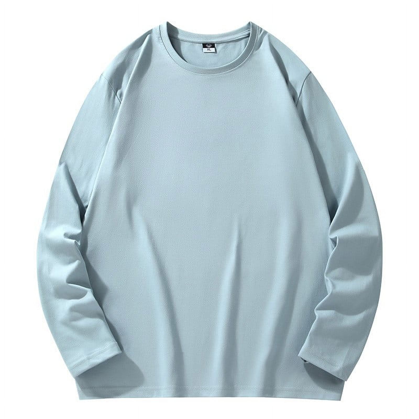Mens Sweatshirts Crewneck Long Sleeved Casual Solid Color Sweatshirt ...
