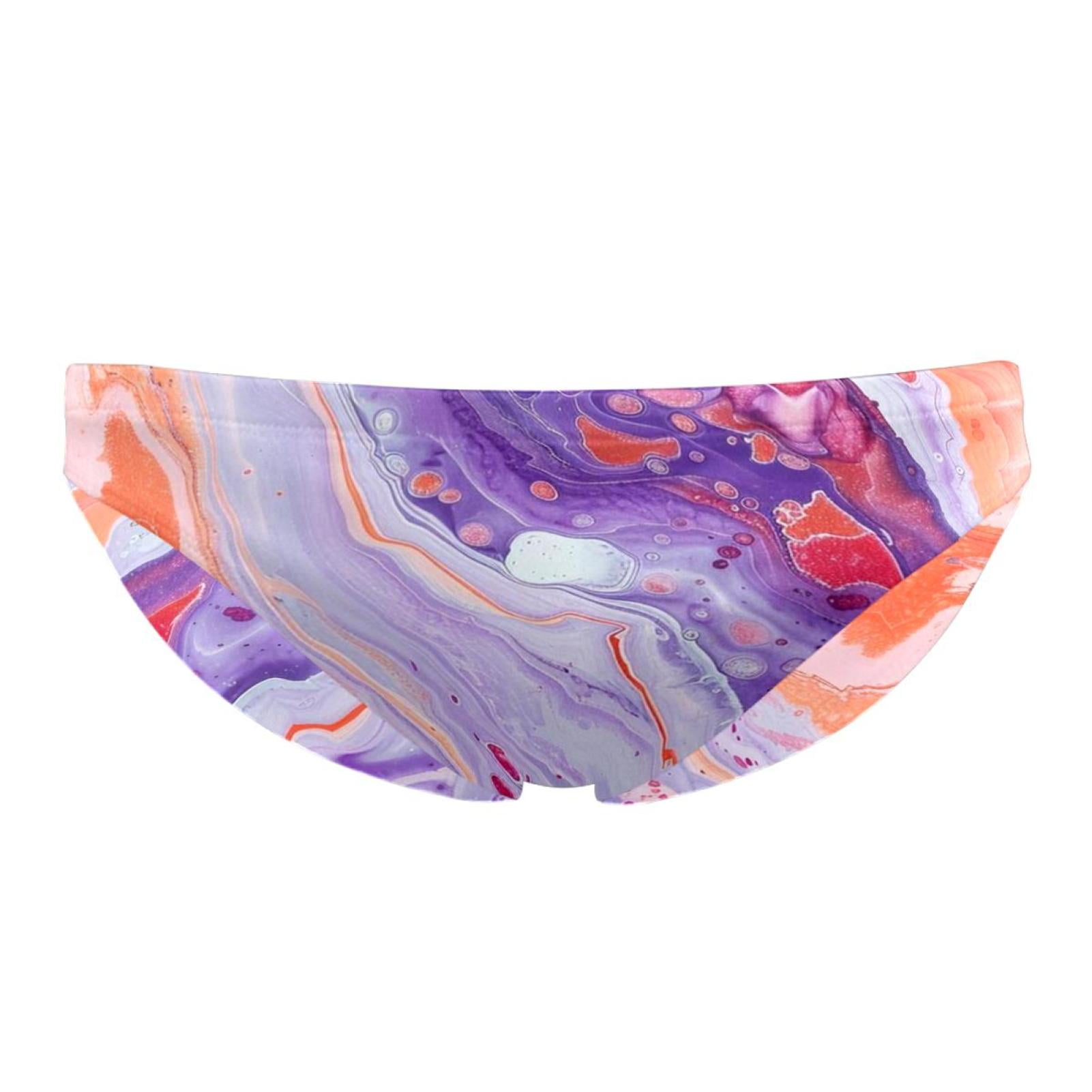 Mens Swim Briefs, Men's Athletic Swimwear Jammers, Purple Pink Marble ...