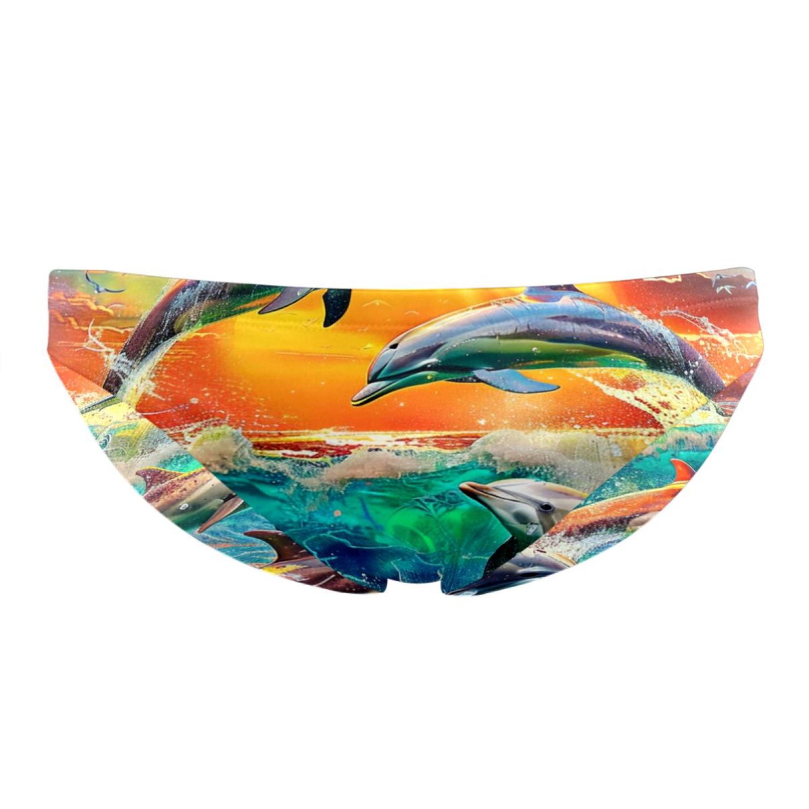 Mens Swim Briefs, Men's Swim Briefs, Ocean Dolphin Sunrise - Walmart.com