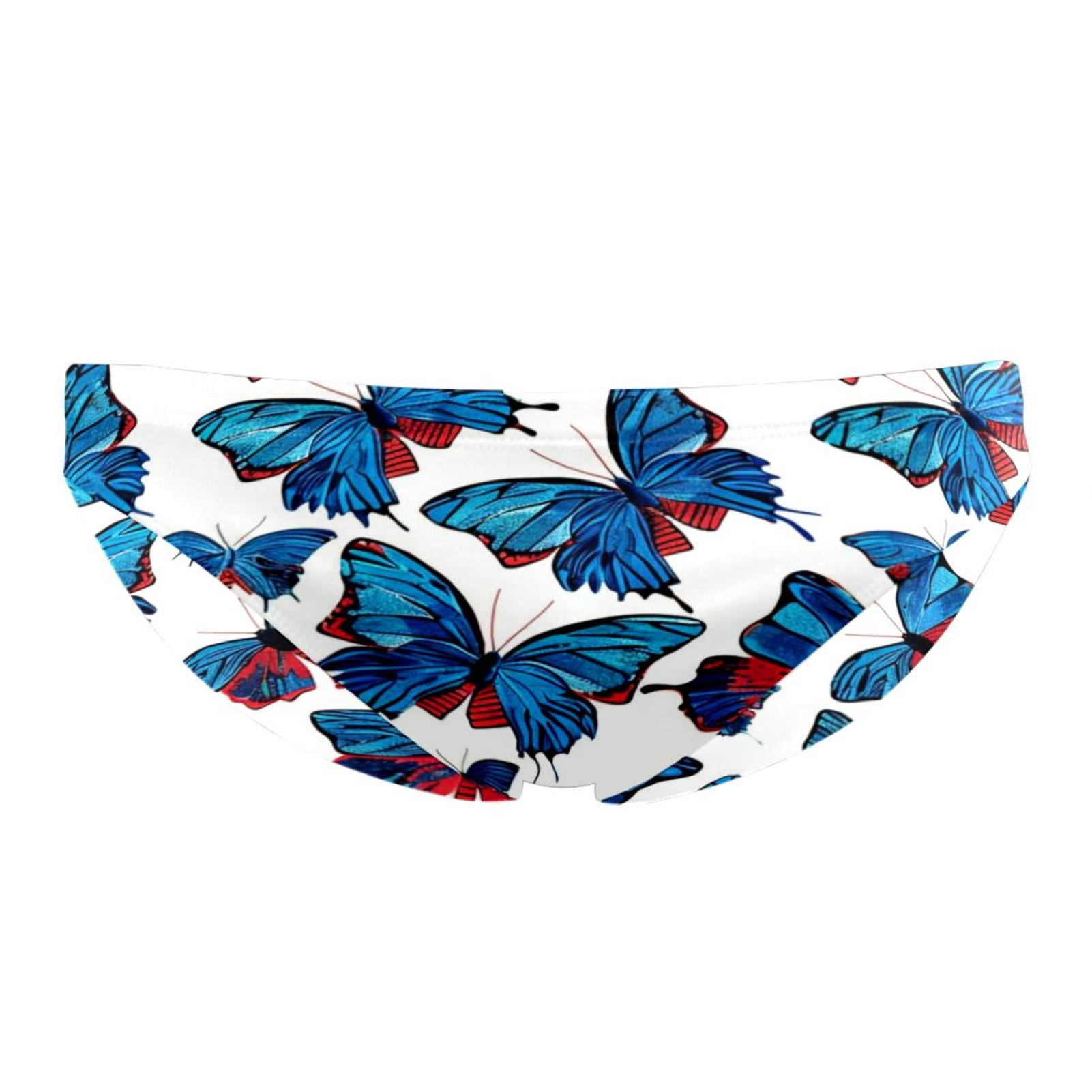 Mens Swim Briefs Mens Bikini Swimwear Blue Butterfly Cartoon