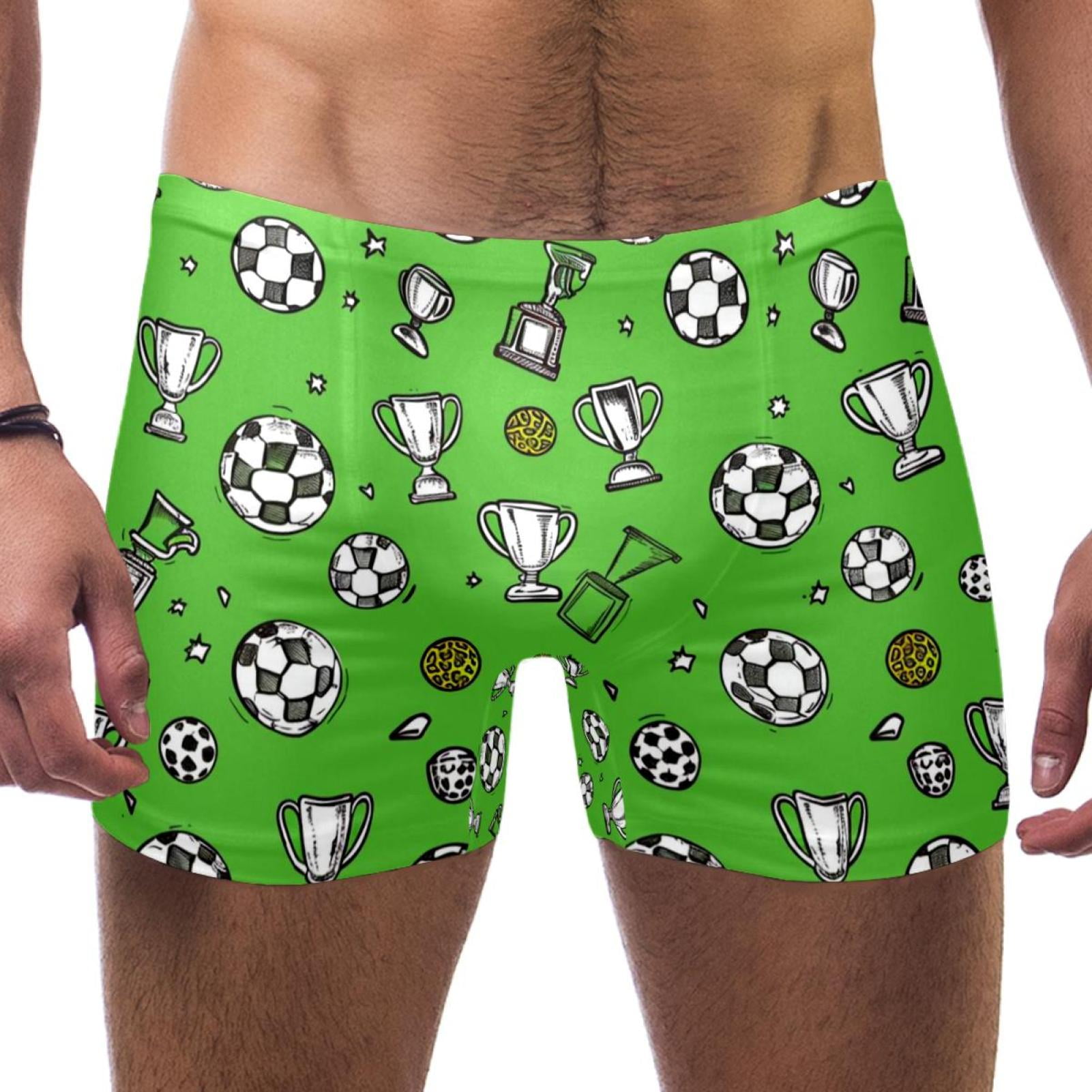 Mens Swim Briefs Mens Jammers For Swimming Green Cartoon Football